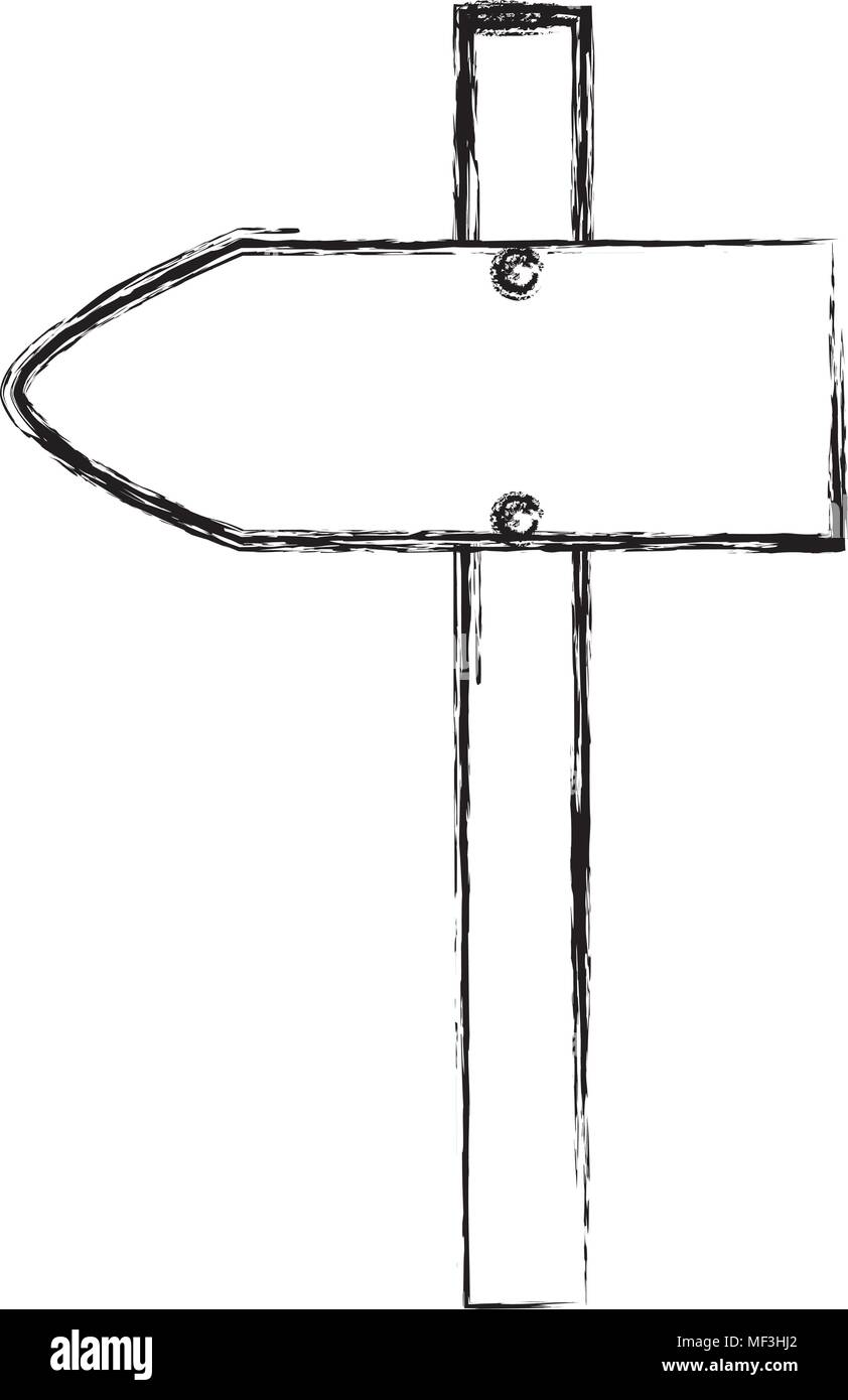 grunge wood road direction notice sign vector illustration Stock Vector ...