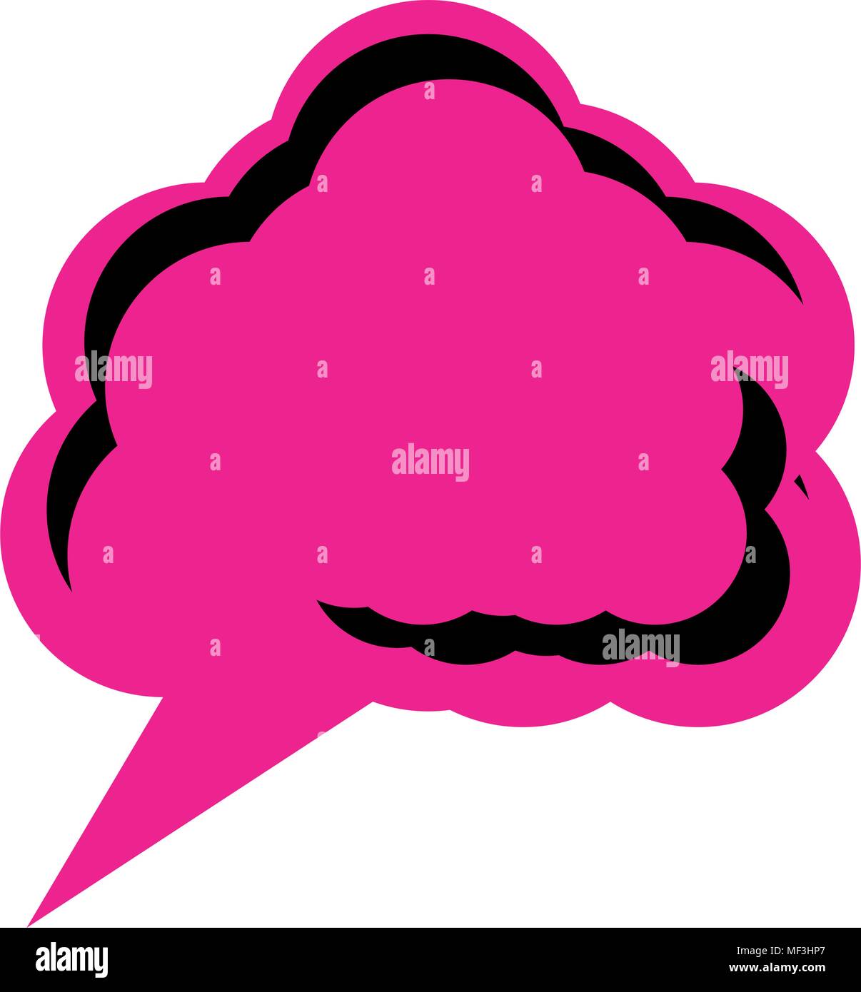speech bubble with cloud shape icon over white background, colorful ...