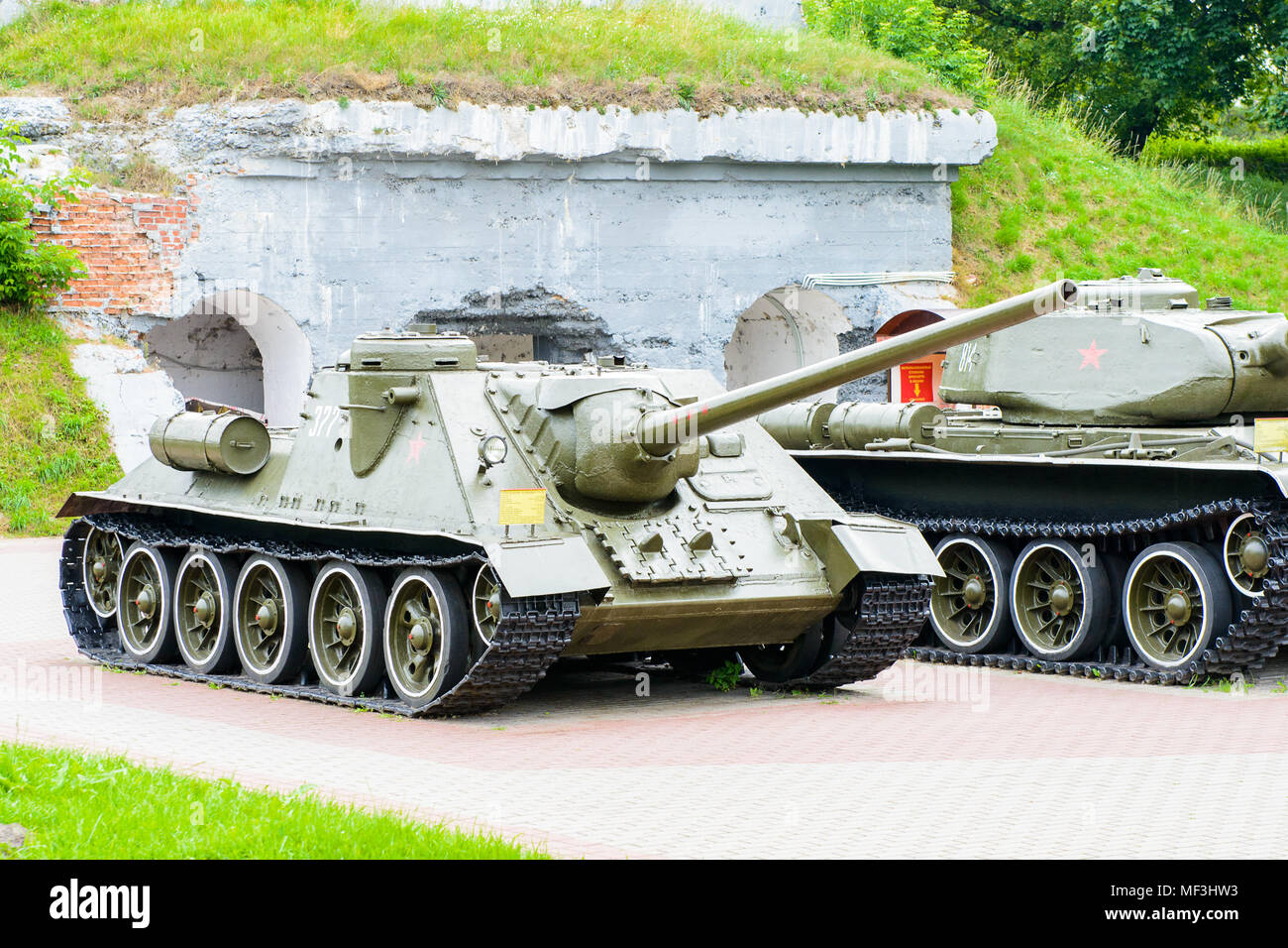 Tanks of the Brest Fortress, Brest, Belarus. Soviet World War II war ...