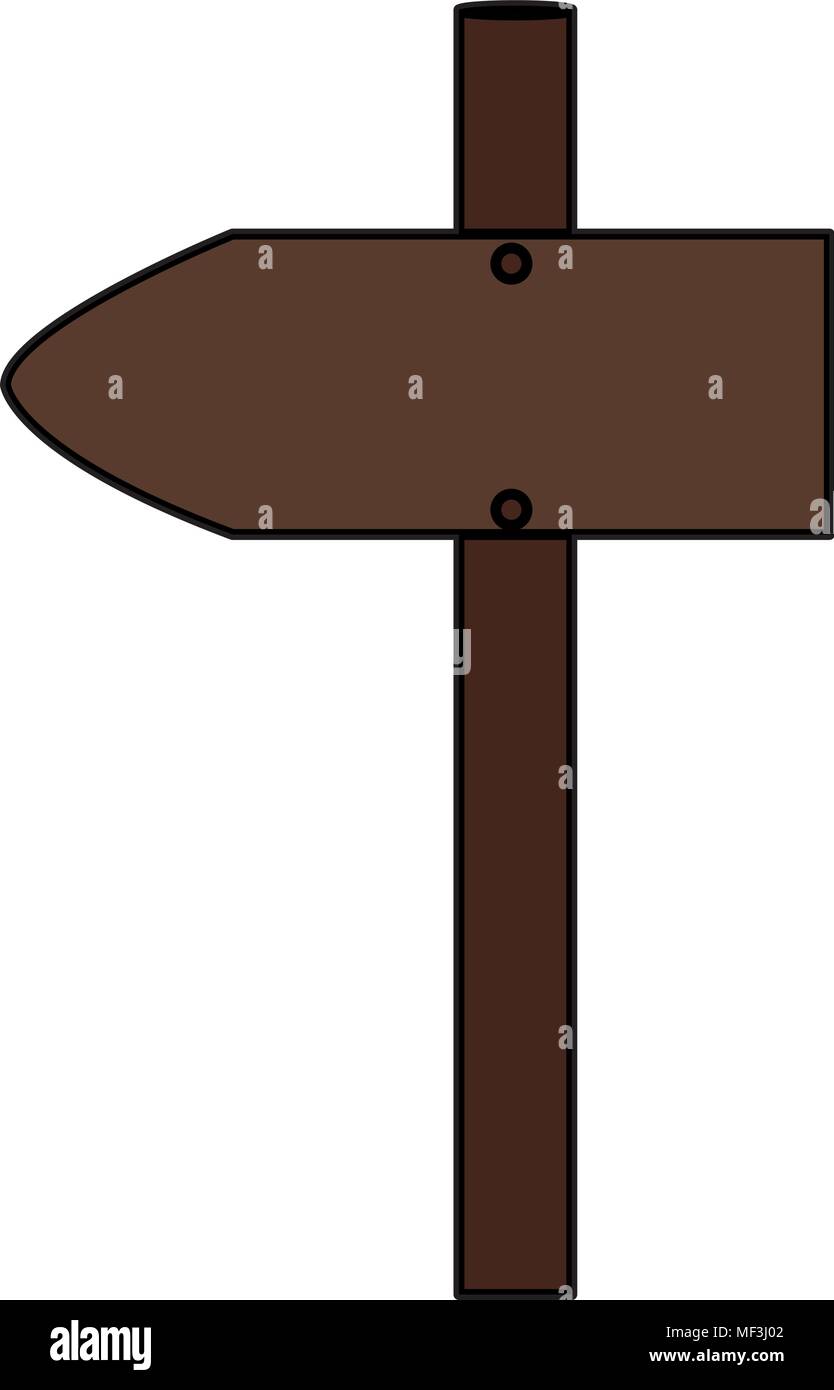 color wood road direction notice sign vector illustration Stock Vector ...