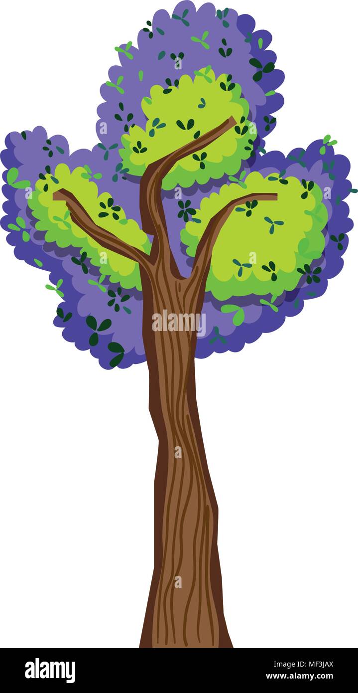 exotic tree stalk with leaves style vector illustration Stock Vector ...