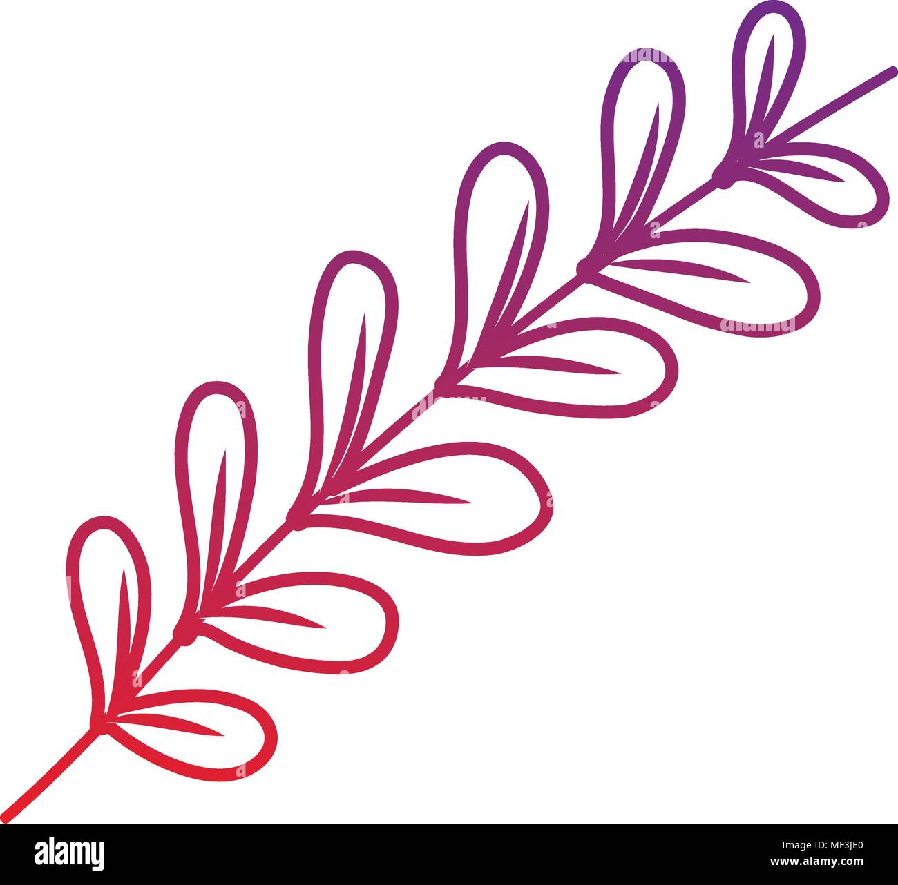 degraded line nature branch leaves style plant vector illustration ...