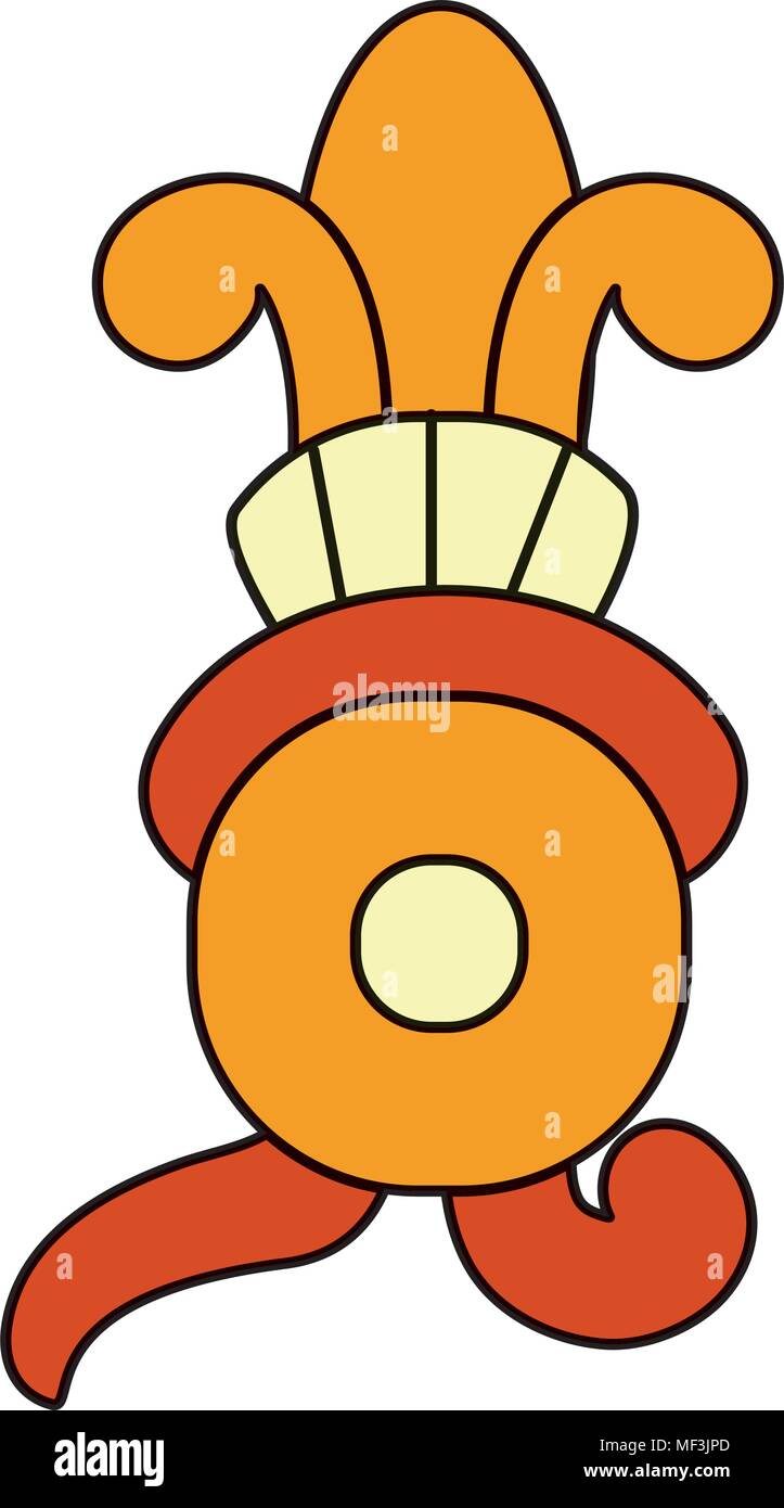 color indigenous xochitl native culture symbol vector illustraton Stock ...