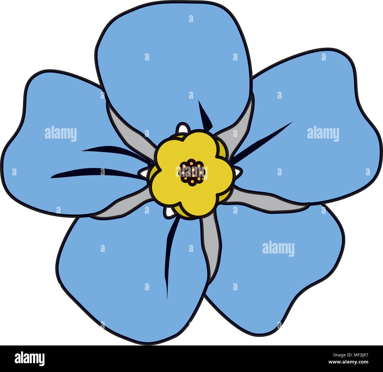 color beautiful flower decoration with cute petals vector illustration ...
