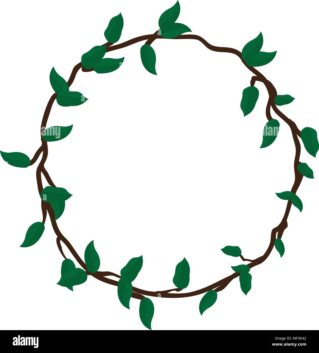 circle rustic branch with nature leaves vector illustration Stock ...