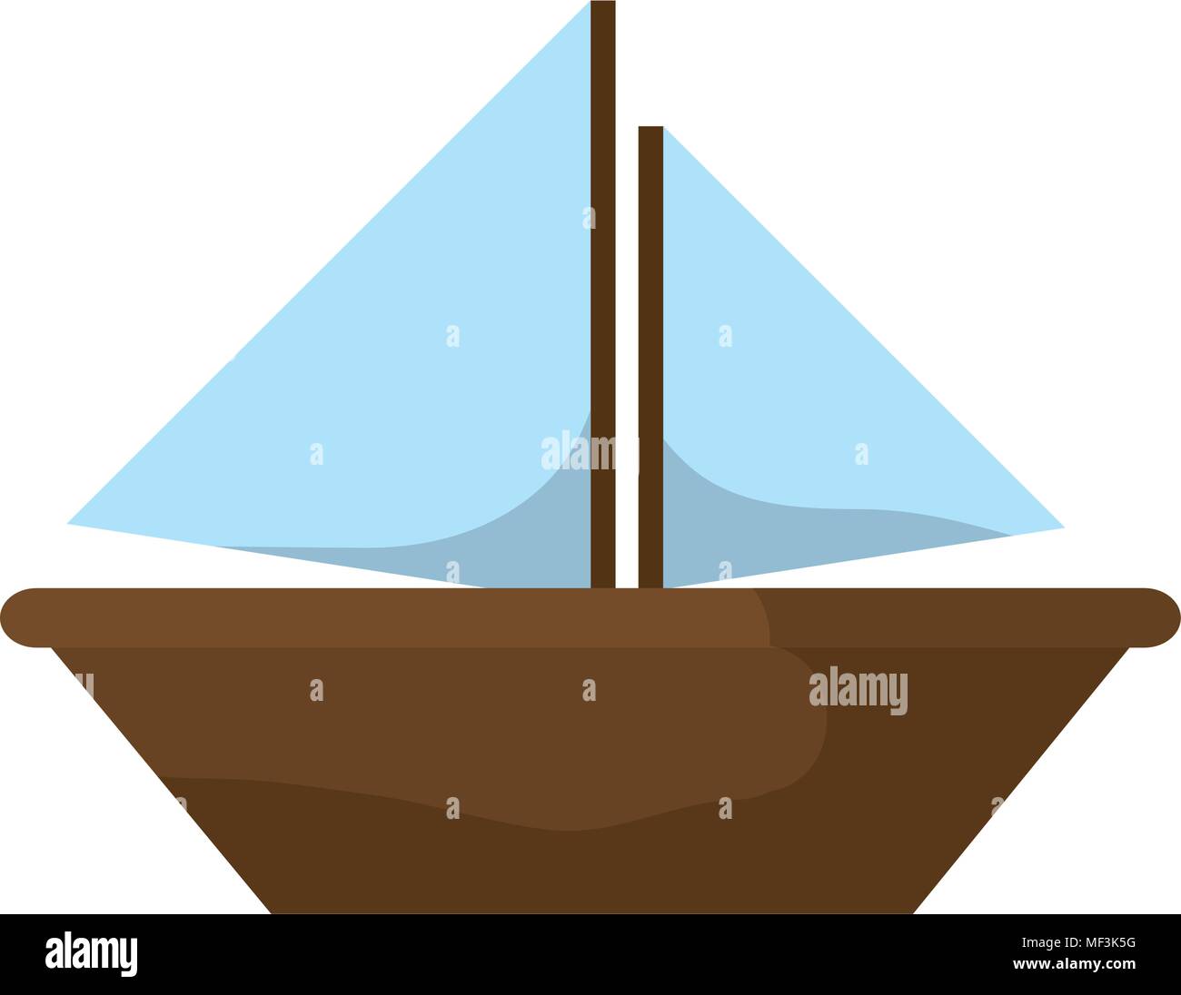 wood sailboat sea transportation direction vector illustration Stock ...