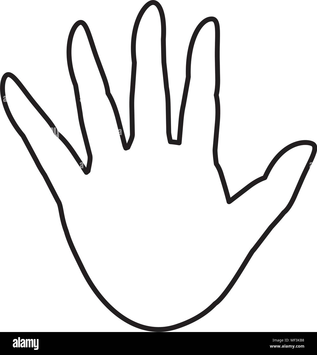 line hand palm with stop gesture sign vector illustration Stock Vector ...
