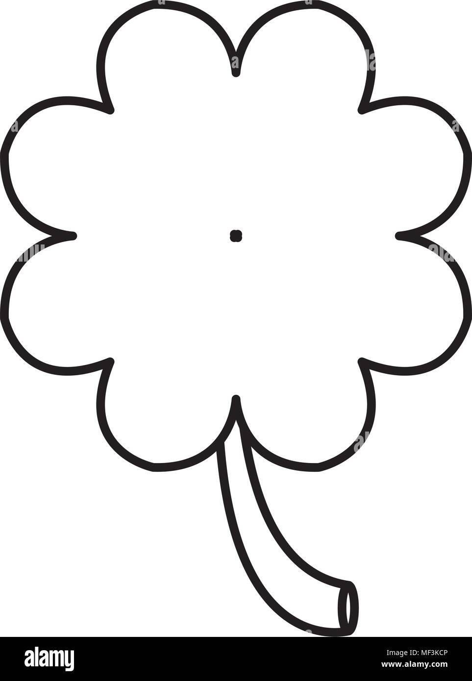 line nature clover plant with leaves design vector illustration Stock ...