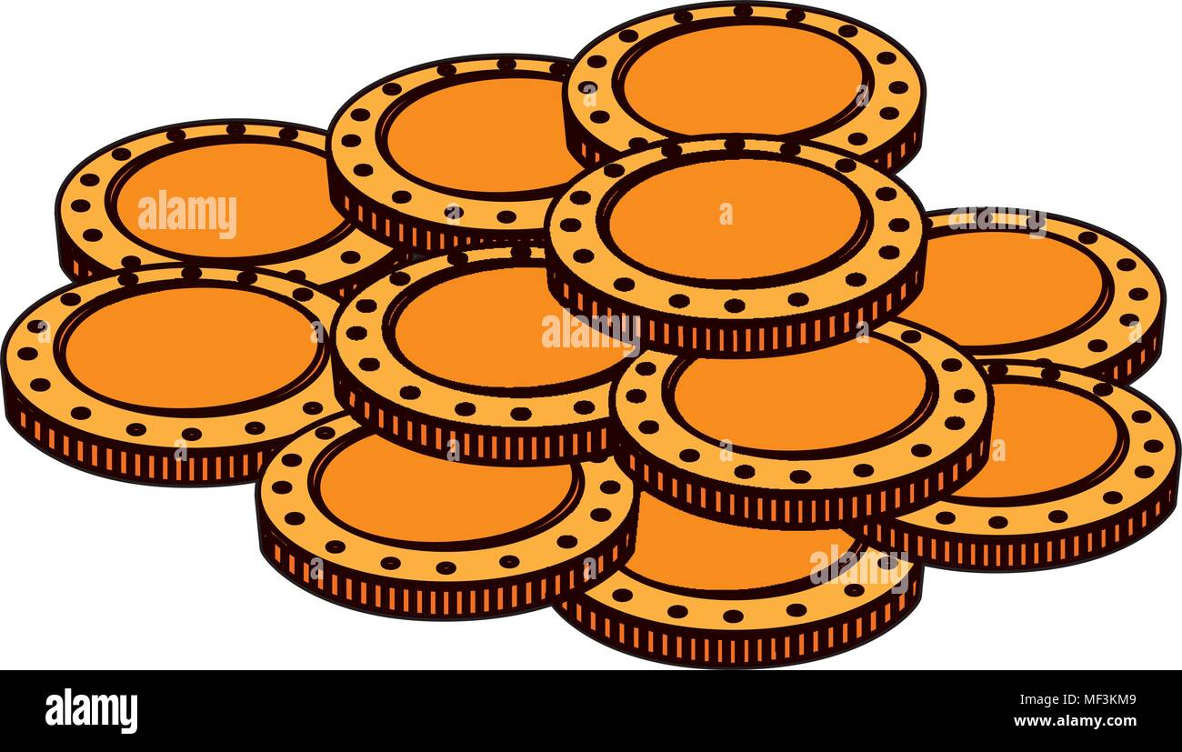 color metal gold coins cash money vector illustration Stock Vector ...