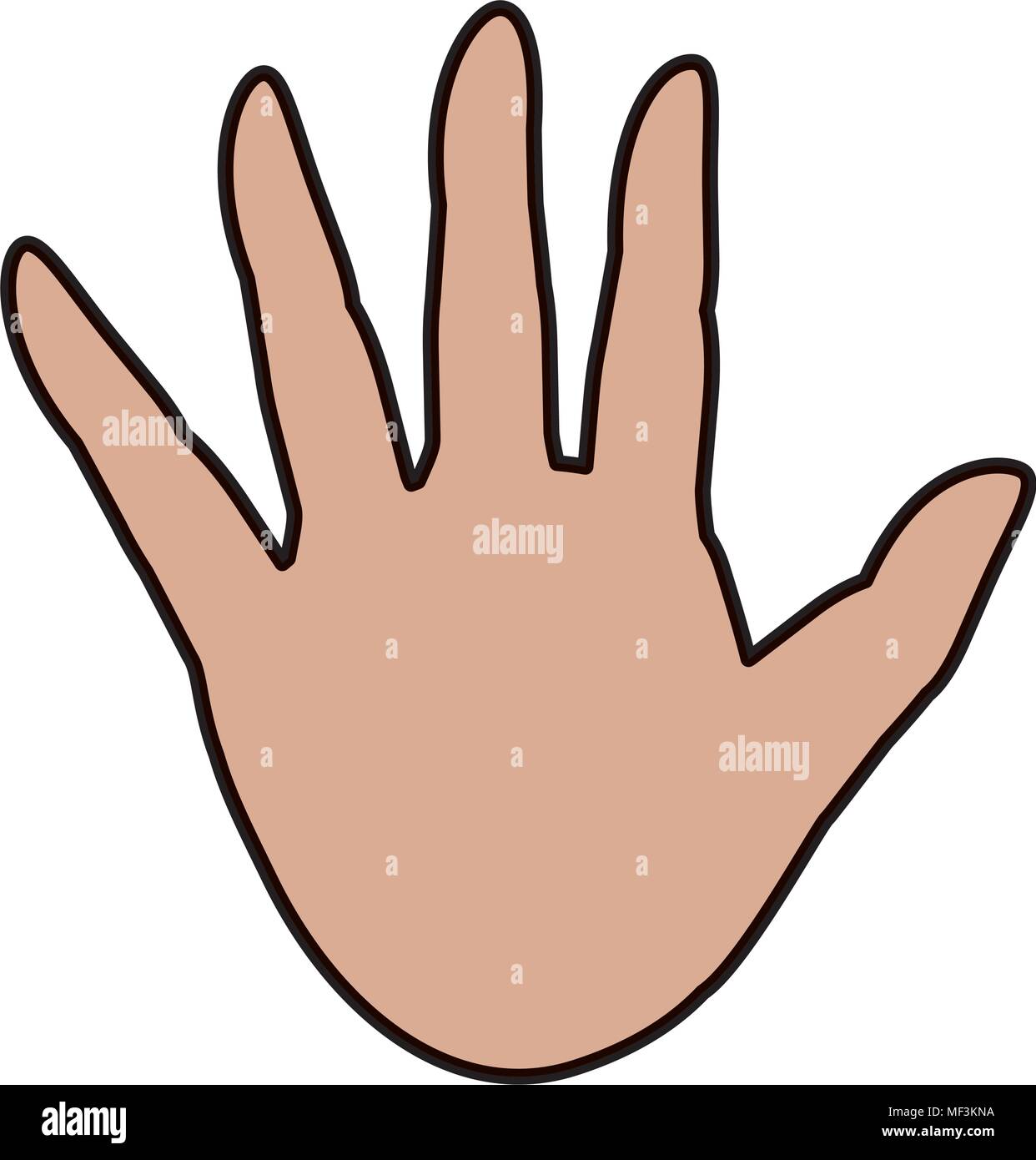 color hand palm with stop gesture sign vector illustration Stock Vector ...