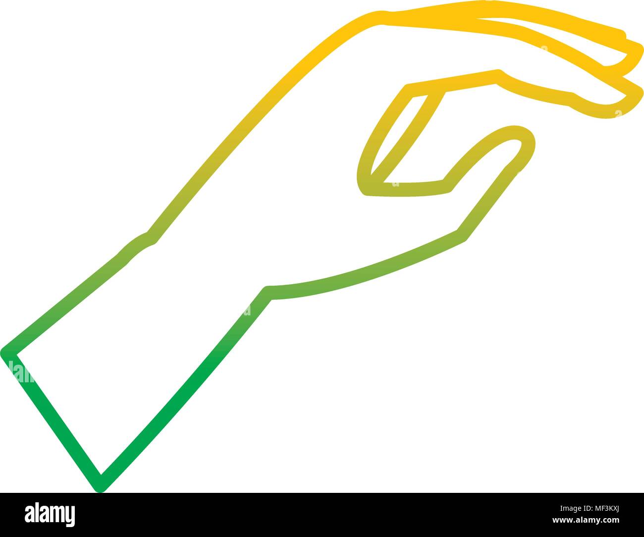 degraded line hand arm with fingers communication gesture vector ...