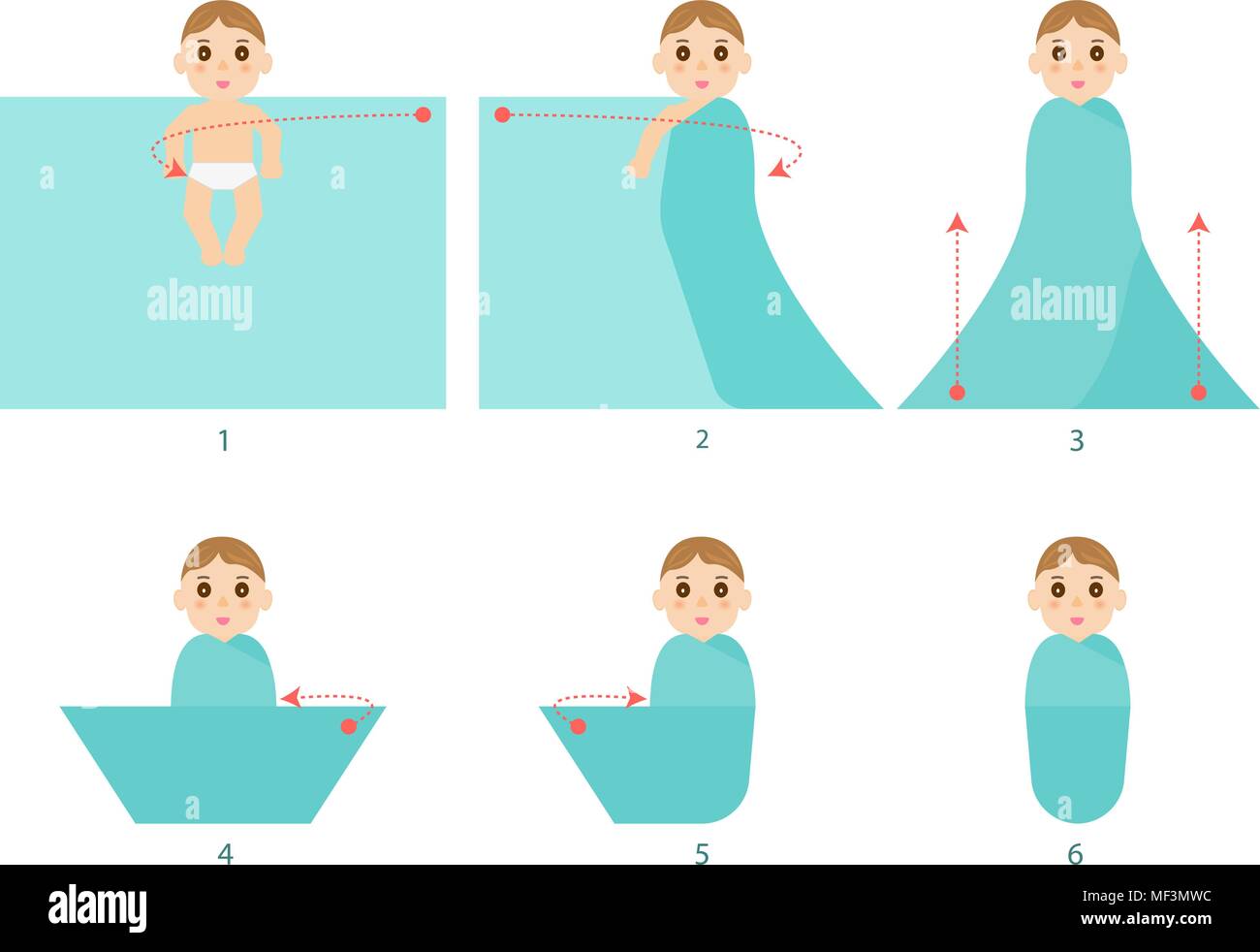Baby swaddling Stock Vector Images - Alamy