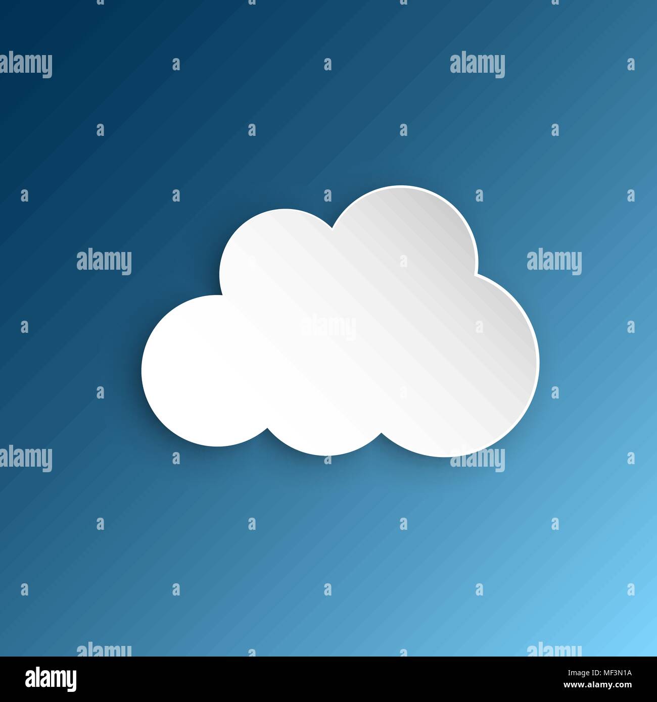 Paper clouds on a blue sky. Сartoon paper cloud illustration background ...
