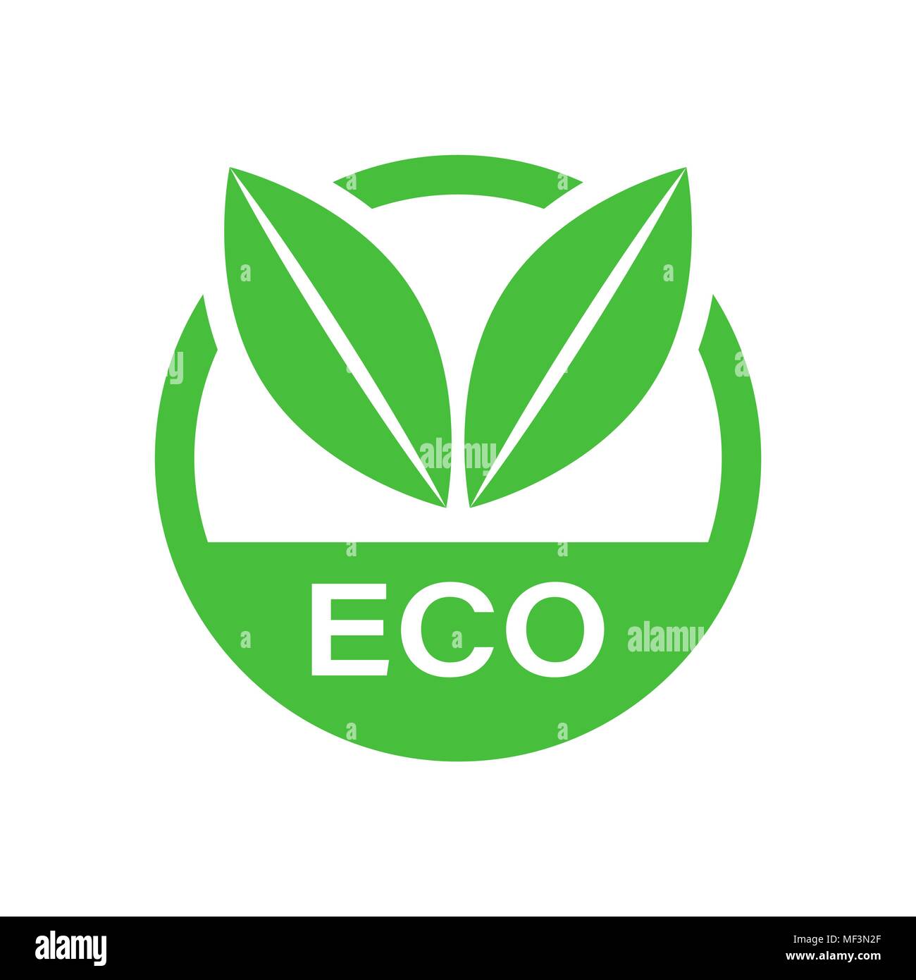 Eco label badge vector icon in flat style. Organic product stamp ...