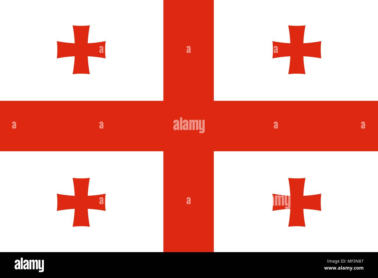 Flag of Georgia official colors and proportions, vector image Stock ...