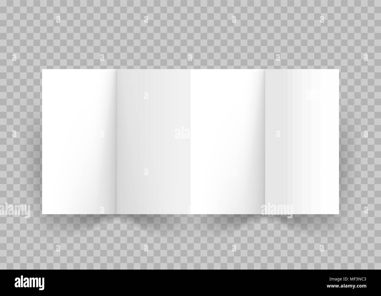 White paper booklet leaflet or brochure of four paper sheets with ...