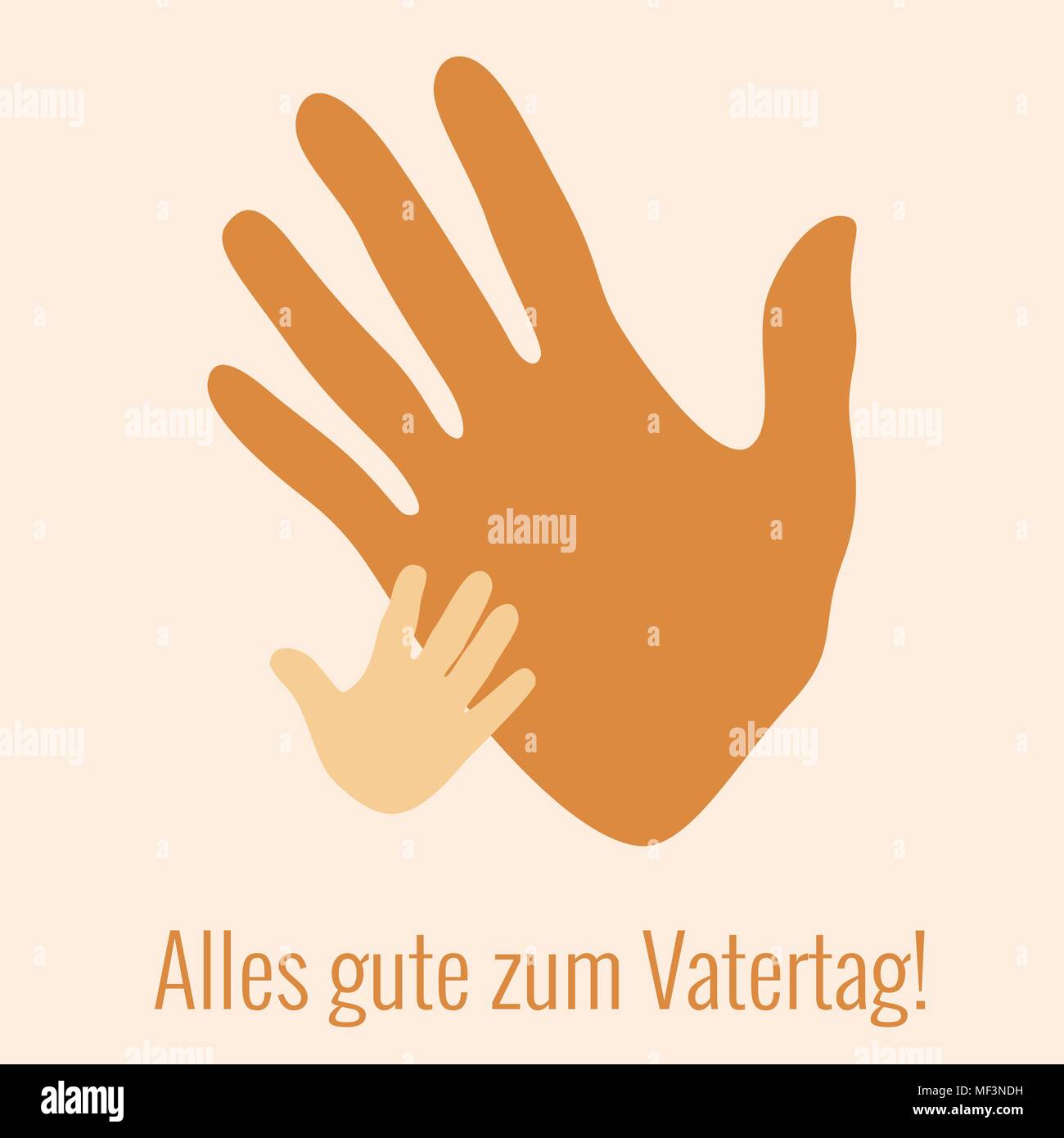 Happy Fathers Day. Concept of holiday. Handprint of father and child ...