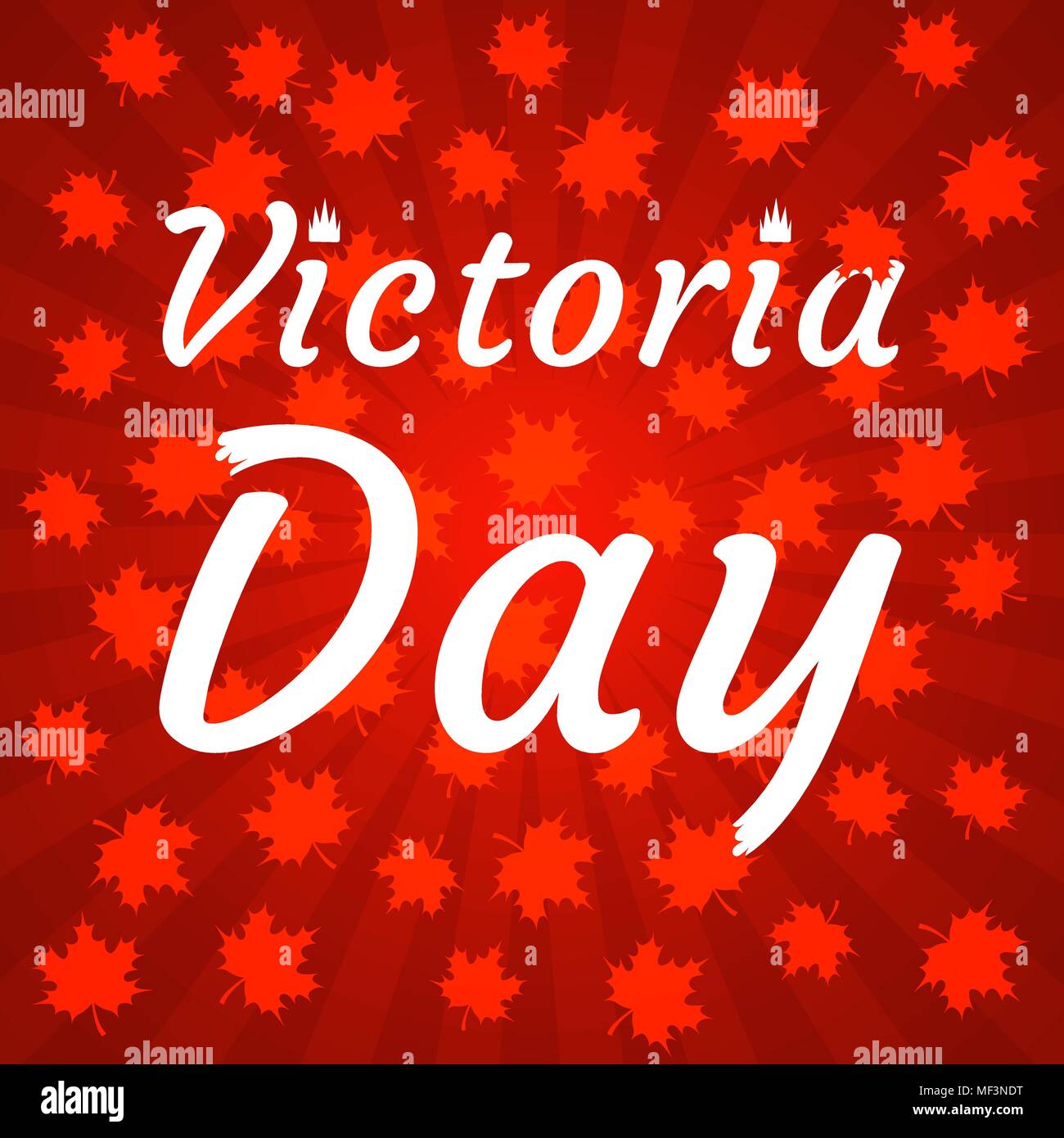 Concept of Happy Victoria Day in Canada. Red shades, rays from the ...