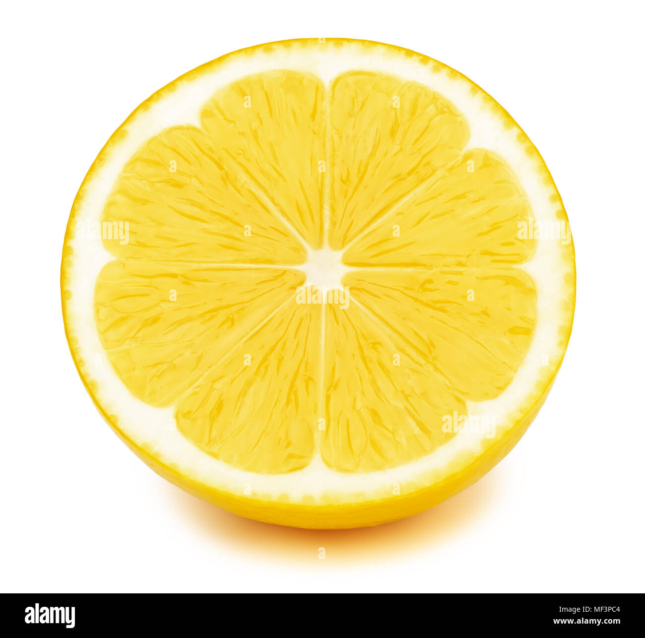 Half of lemon fruit slice isolated on white Stock Photo - Alamy