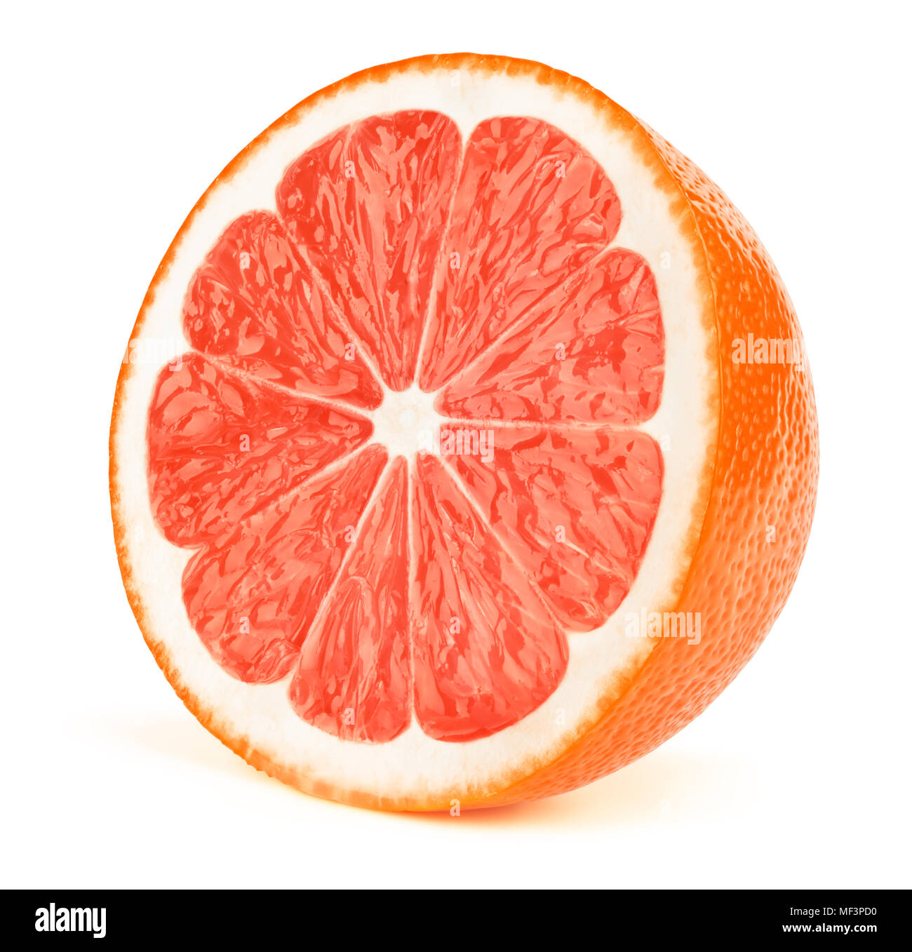 Half of grapefruit fruit slice isolated on white Stock Photo - Alamy