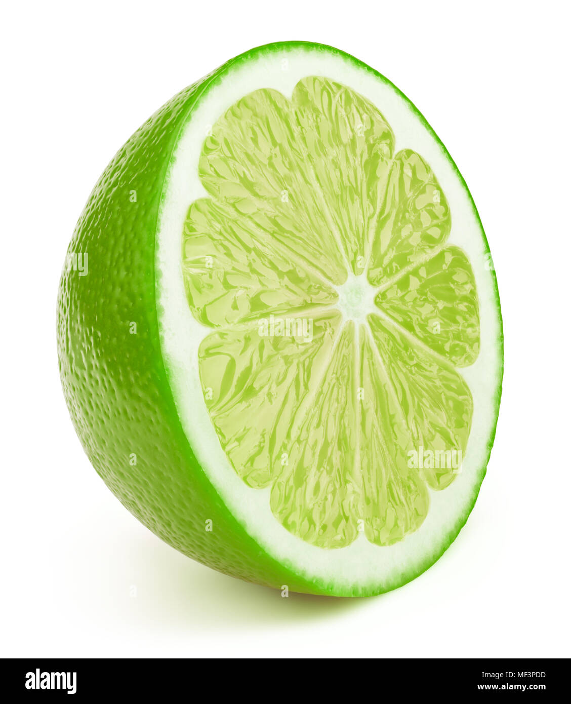 Half of lime fruit slice isolated on white Stock Photo - Alamy