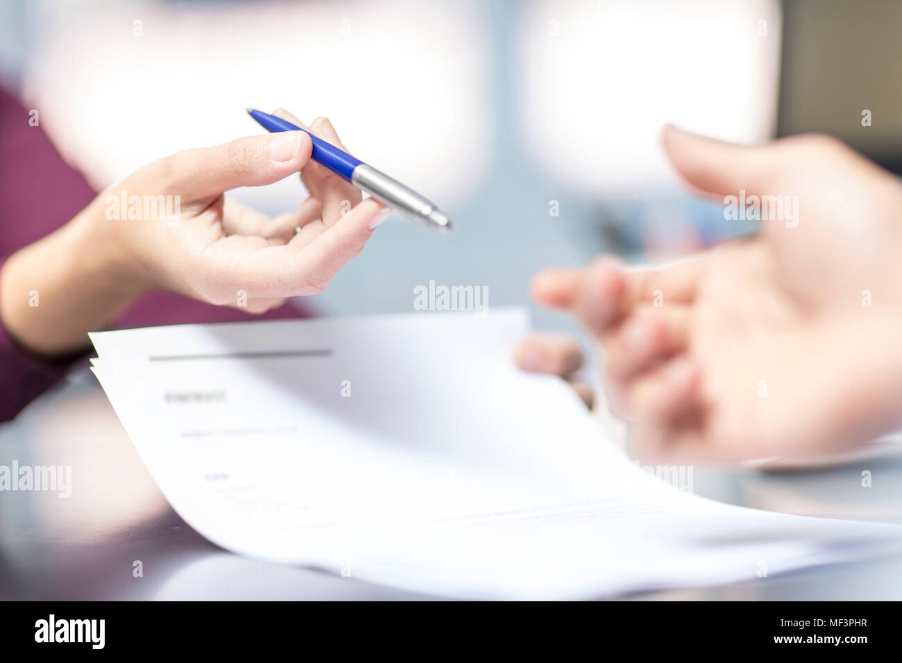 Handing Over Documents High Resolution Stock Photography and Images - Alamy