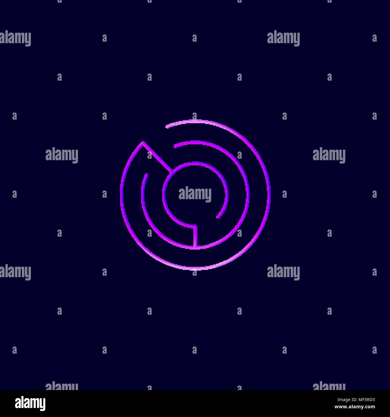 Circular maze logo illustration. Round labyrinth icon Stock Vector ...