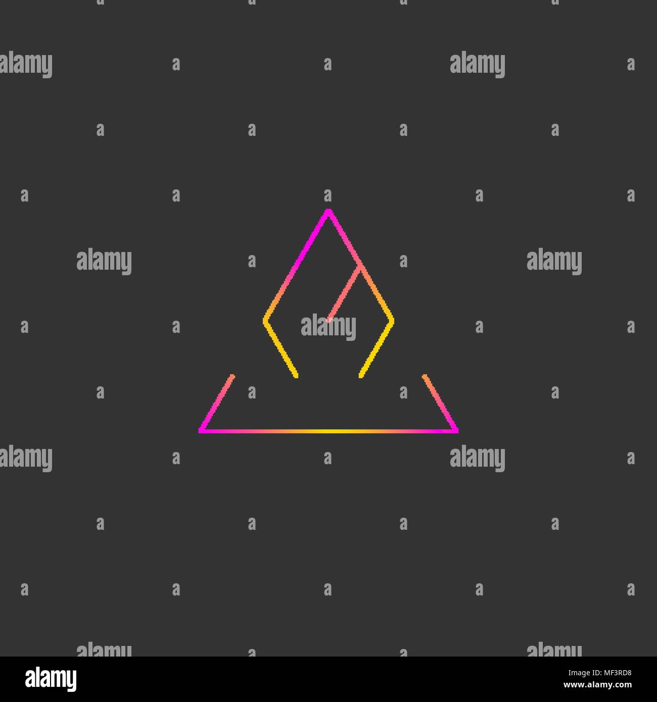 Triangular maze icon illustration. Labyrinth logotype for design Stock ...