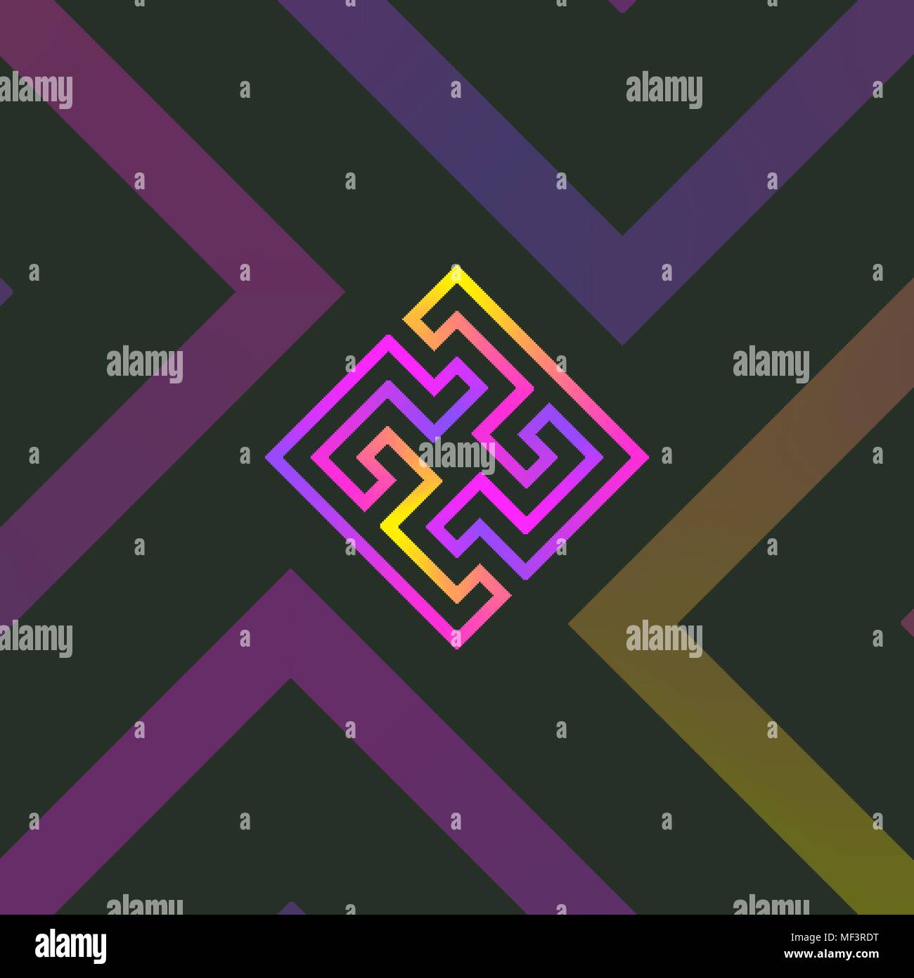 Bright maze logotype design. Labyrinth game sign icon illustration ...