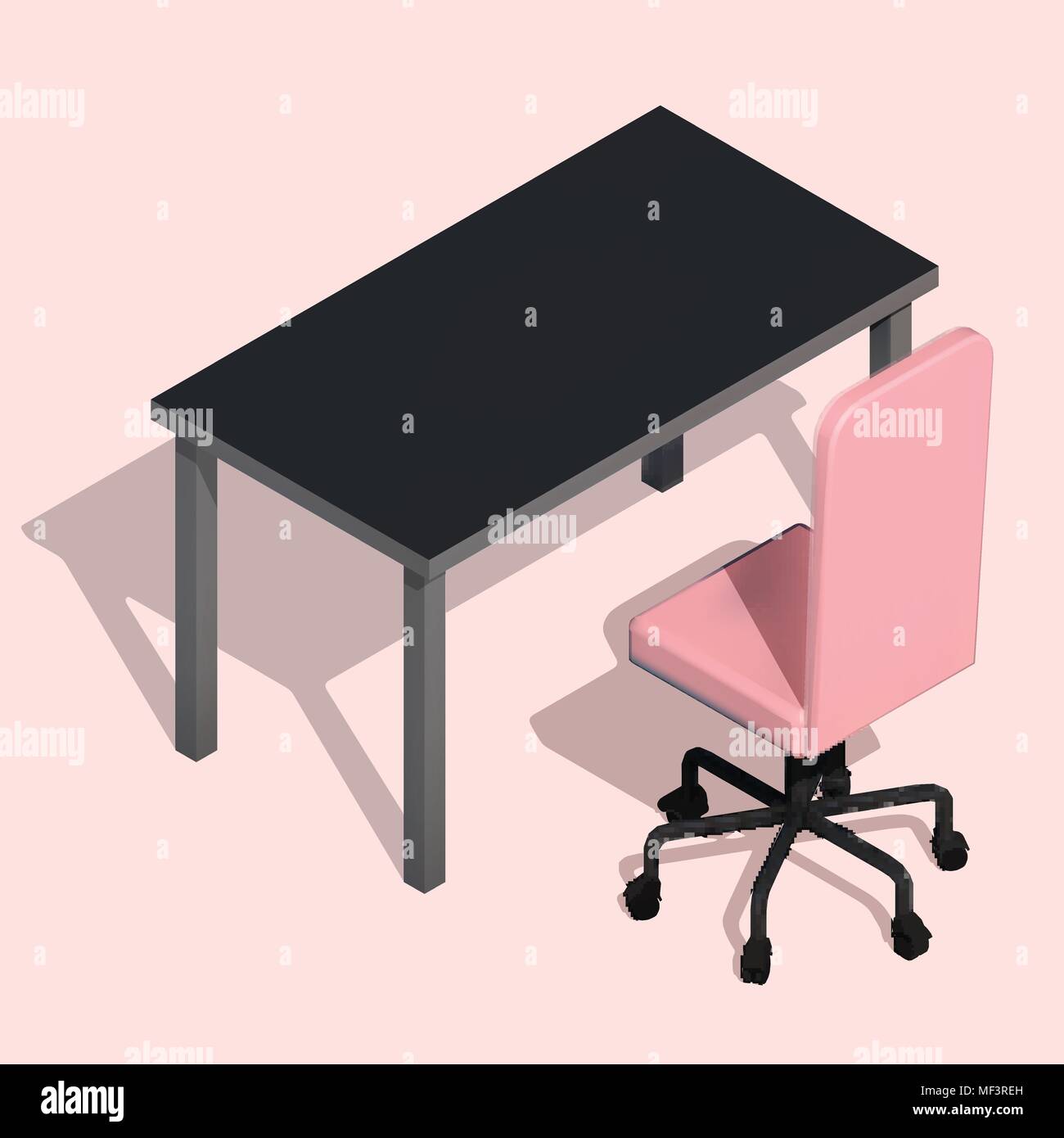 Chair table isometric design office hi-res stock photography and images ...
