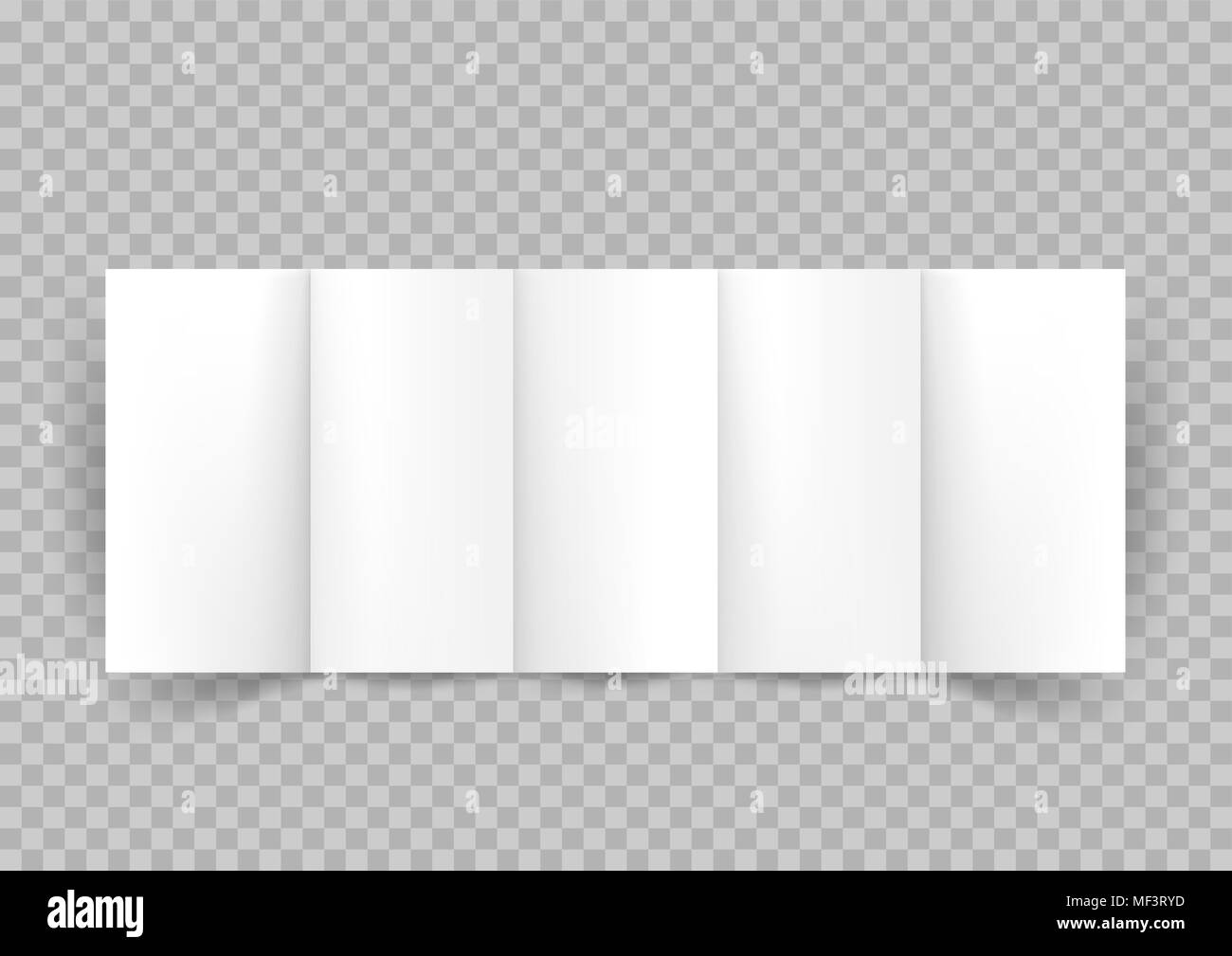 White paper booklet leaflet or brochure of five paper sheets with ...