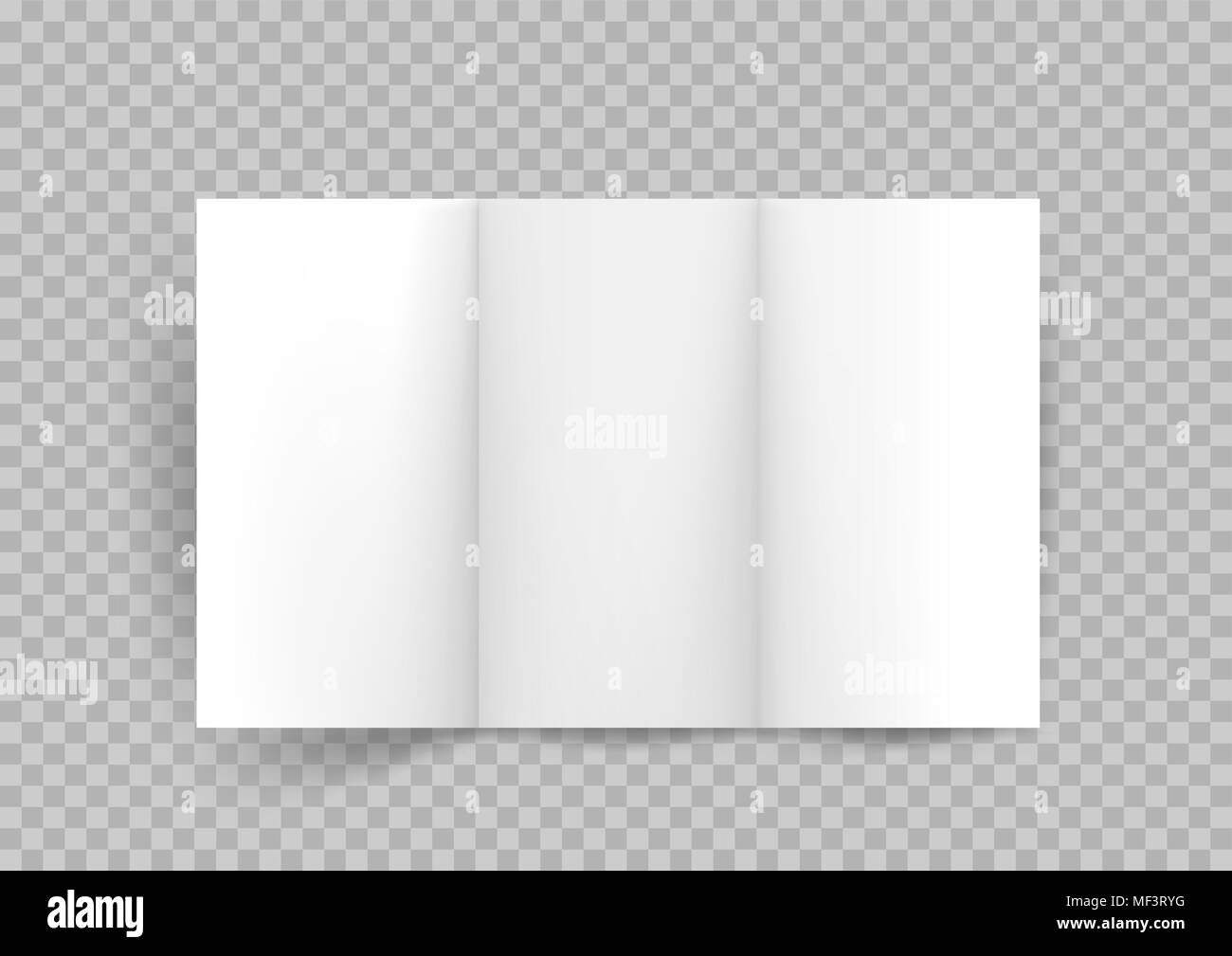 White paper booklet leaflet or brochure of three paper sheets with ...