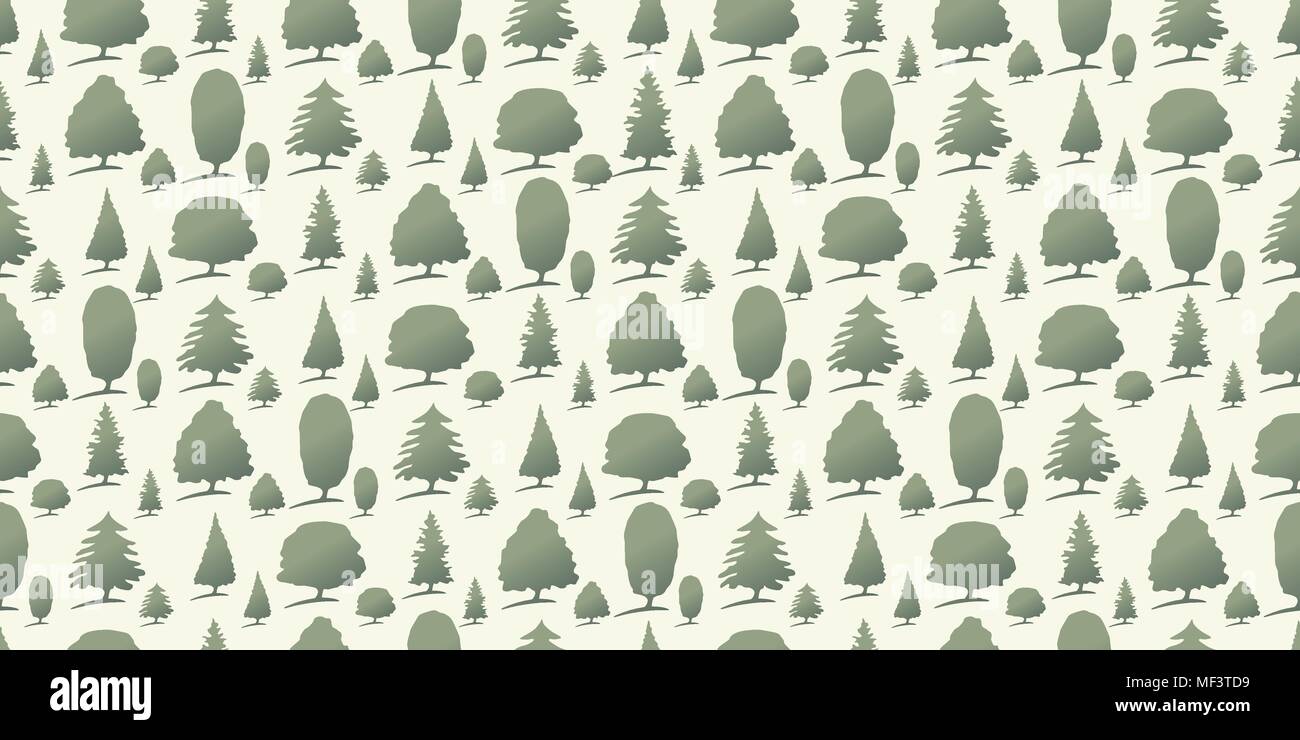 Repeating seamless pattern of green forest trees Stock Vector Image ...