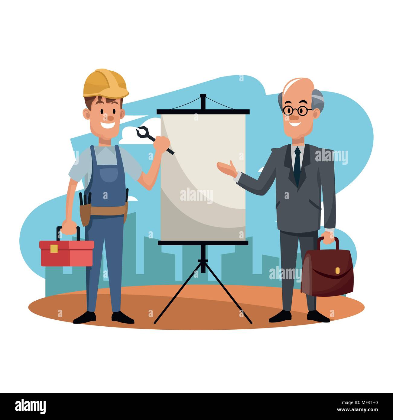 Cartoon work zone Cut Out Stock Images & Pictures - Alamy