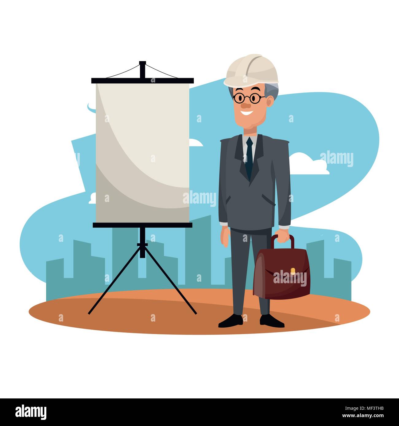 Cartoon work zone Cut Out Stock Images & Pictures - Alamy