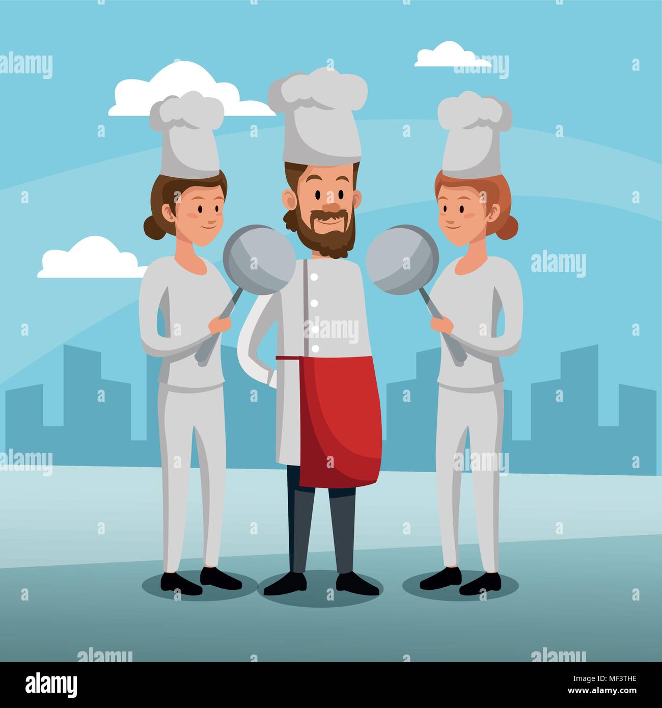 Chefs teamwork at city Stock Vector Image & Art - Alamy