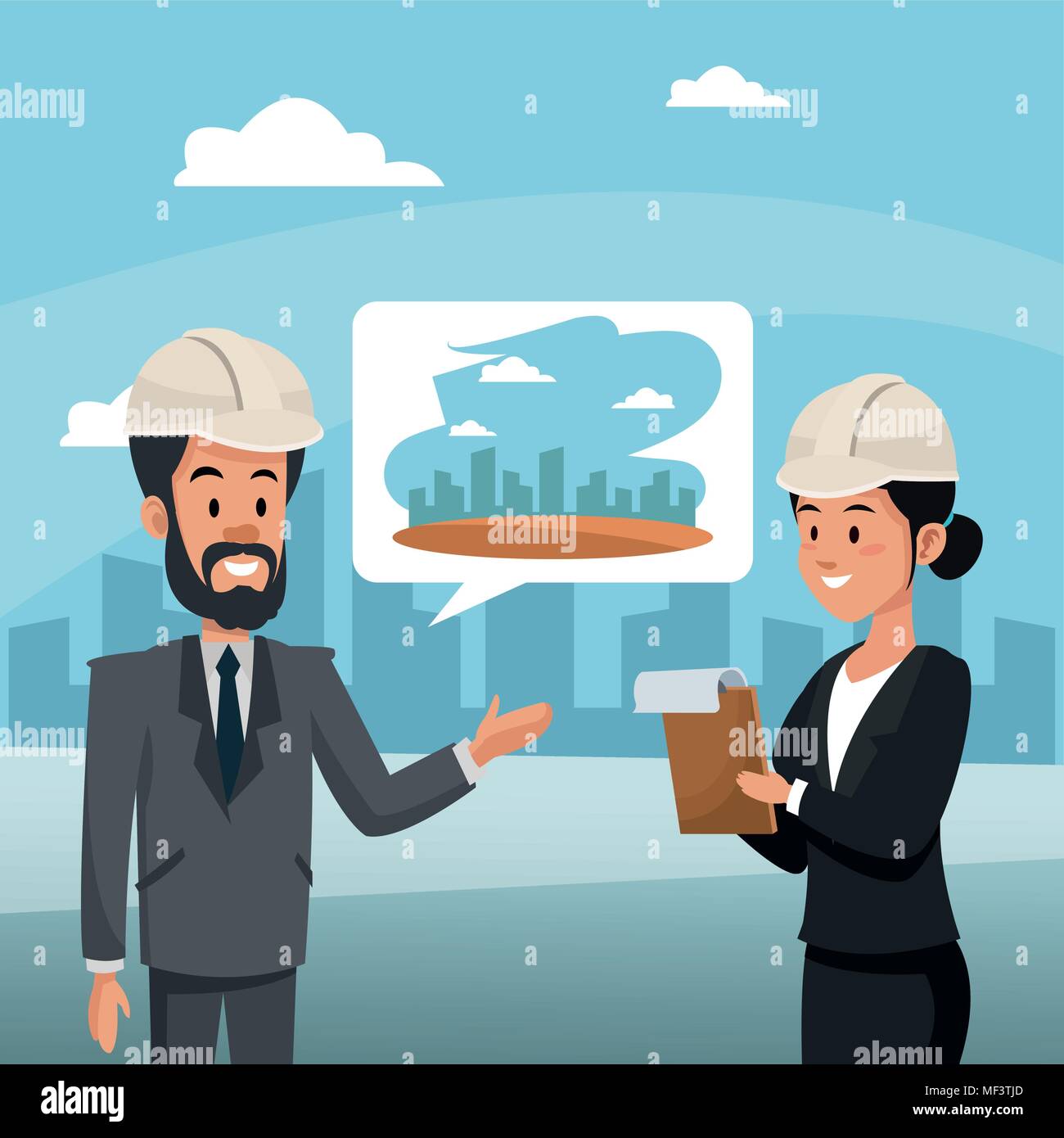 Architect and engineer talking Stock Vector Image & Art - Alamy