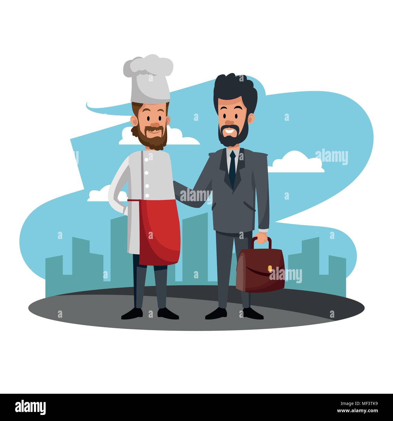 Businessman with chef cartoons Stock Vector Image & Art - Alamy