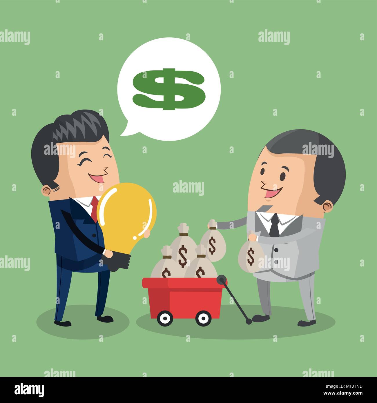 Businessmens with money on cart Stock Vector Image & Art - Alamy