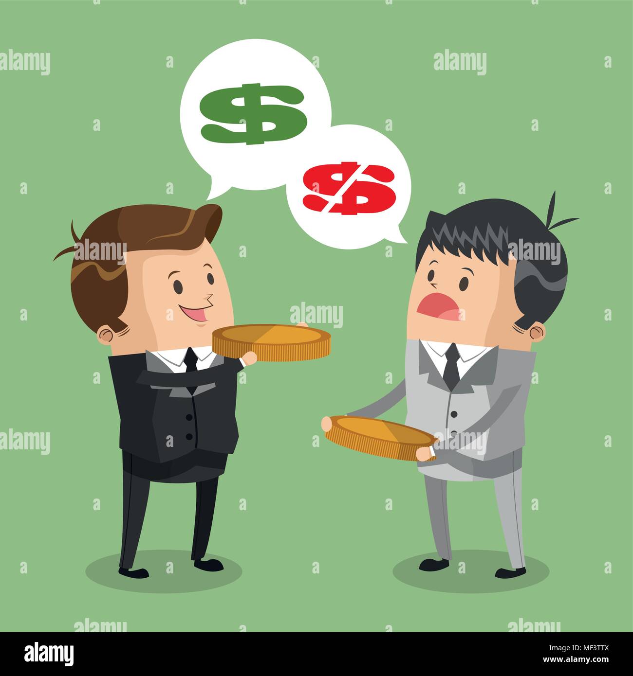 Businessman cartoon bubbles money Stock Vector Images - Alamy