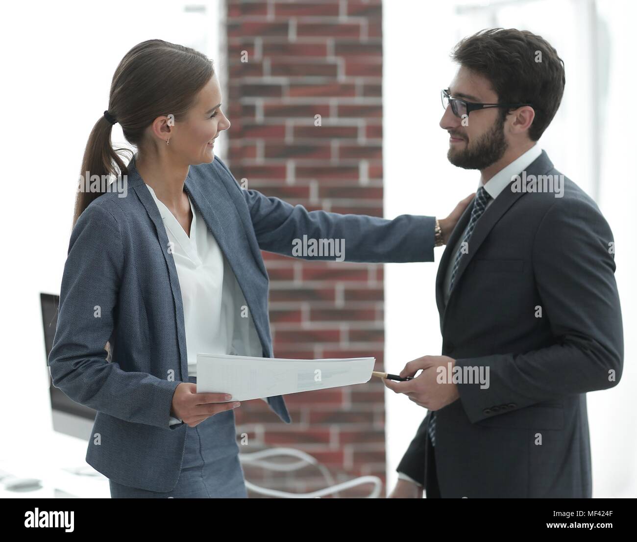 colleagues communicate with each other Stock Photo - Alamy