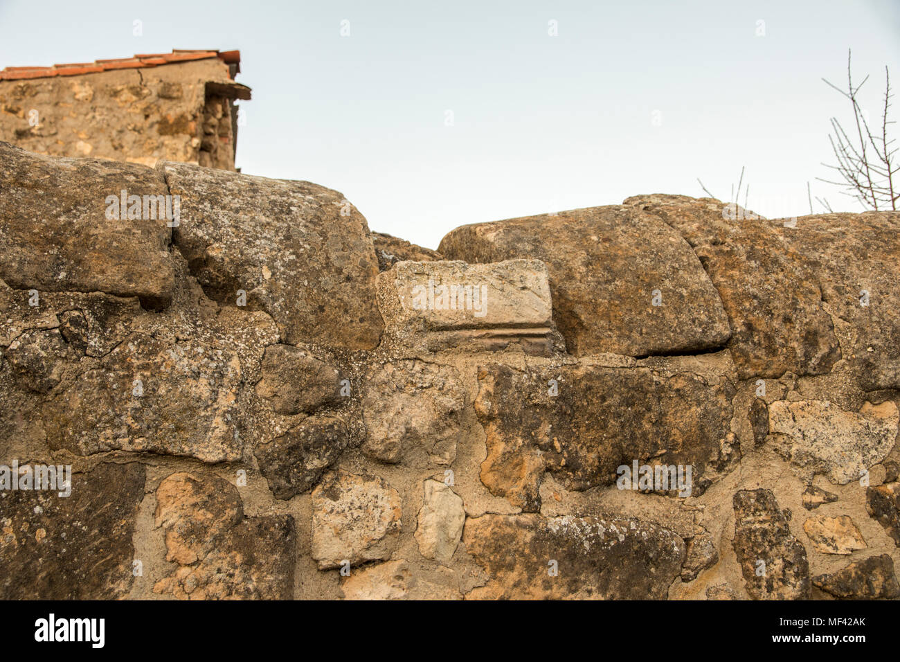 Peleas de Arriba, Spain. Stonemasonry with mason's mark from the ...