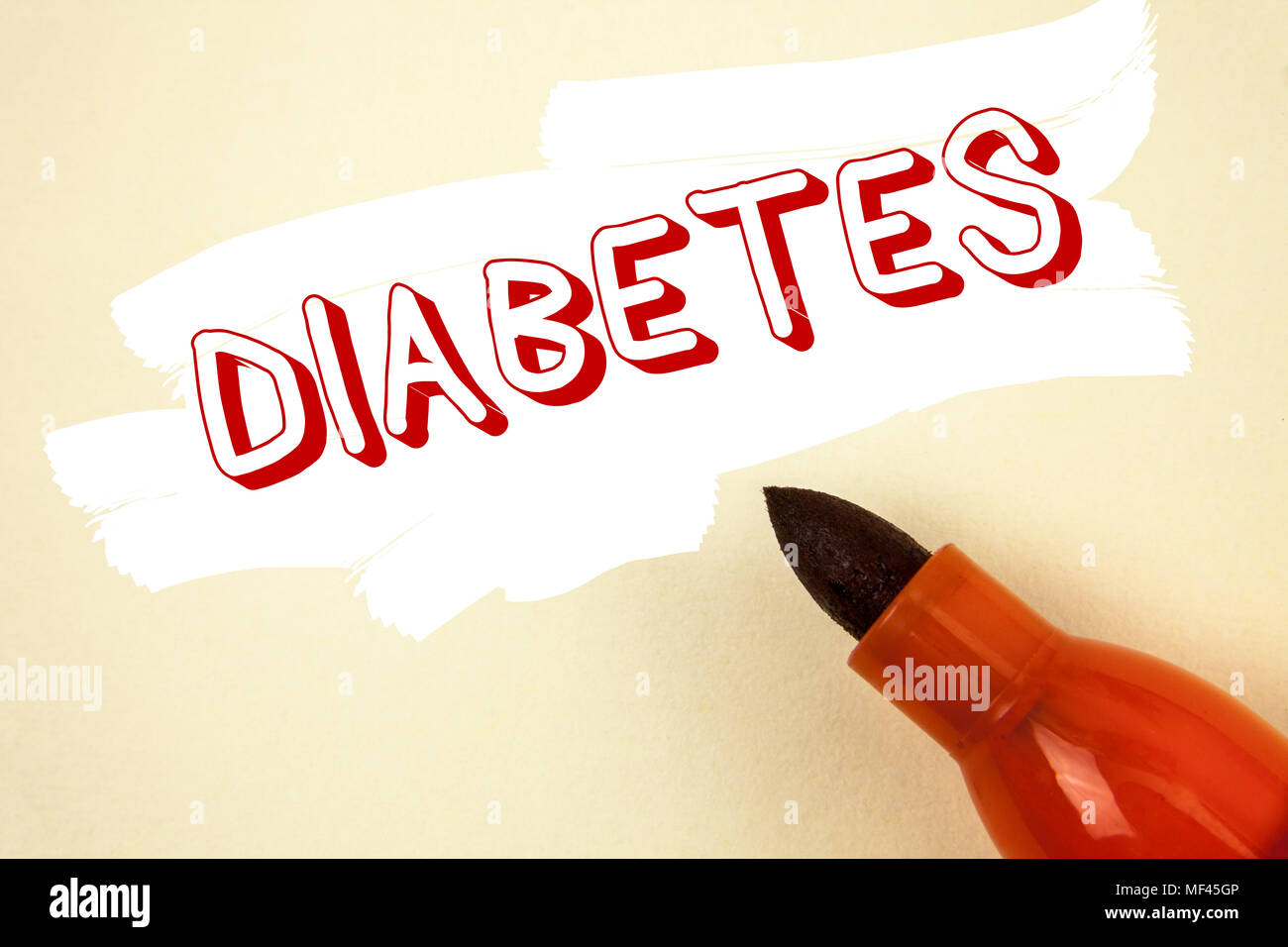 Handwriting text writing Diabetes. Concept meaning Medical condition ...