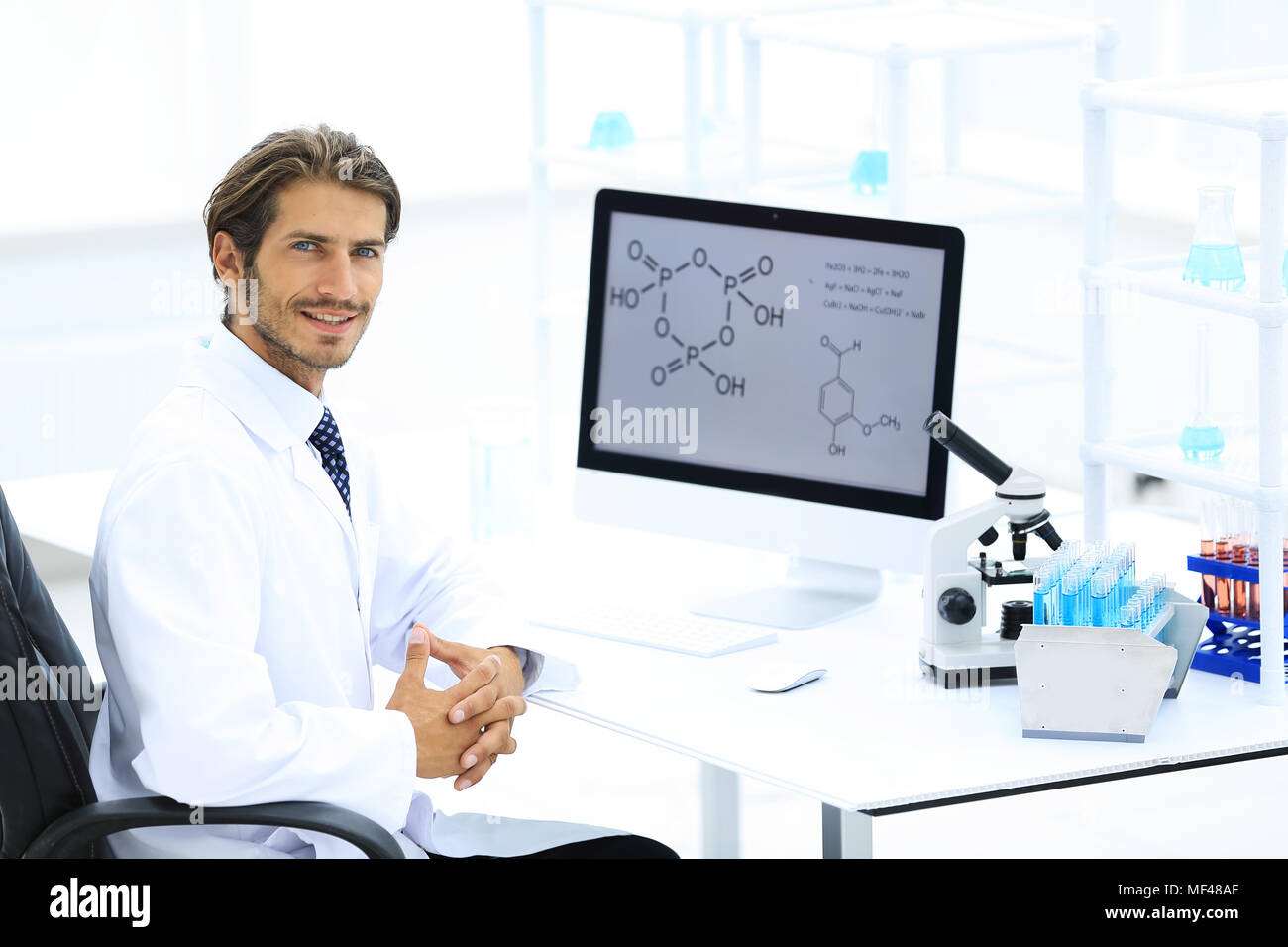 Handsome scientist looking camera hi-res stock photography and images ...