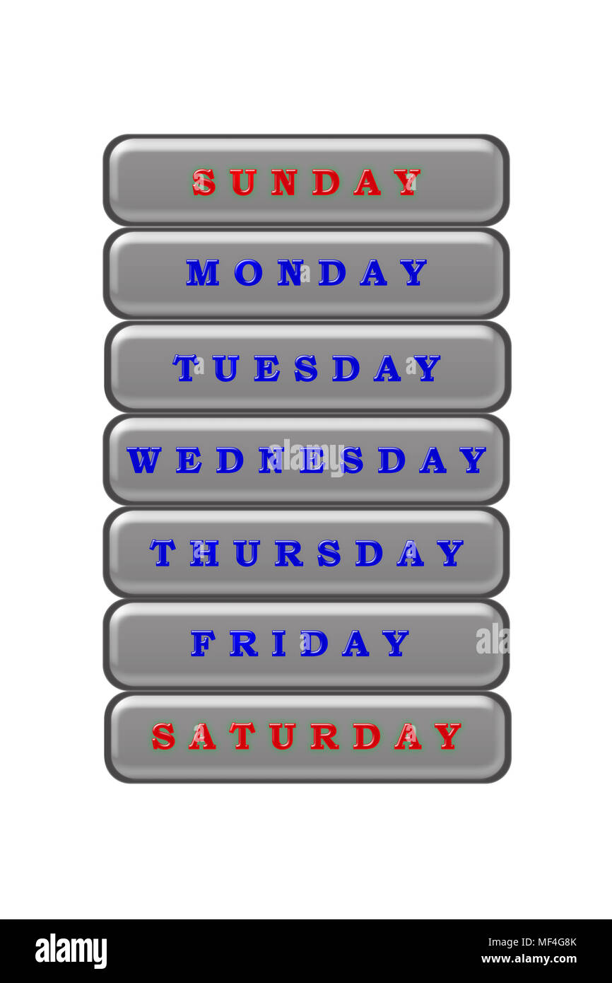 Among the days of the week, Sunday and Saturday are highlighted in red ...