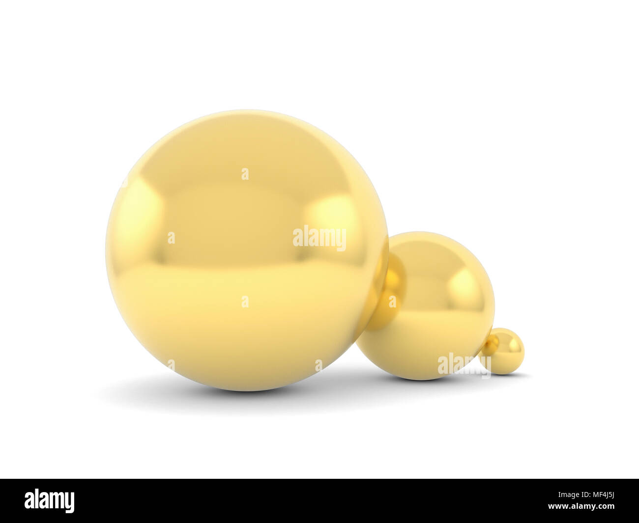 Golden balls isolated on white background. 3d illustration Stock Photo ...