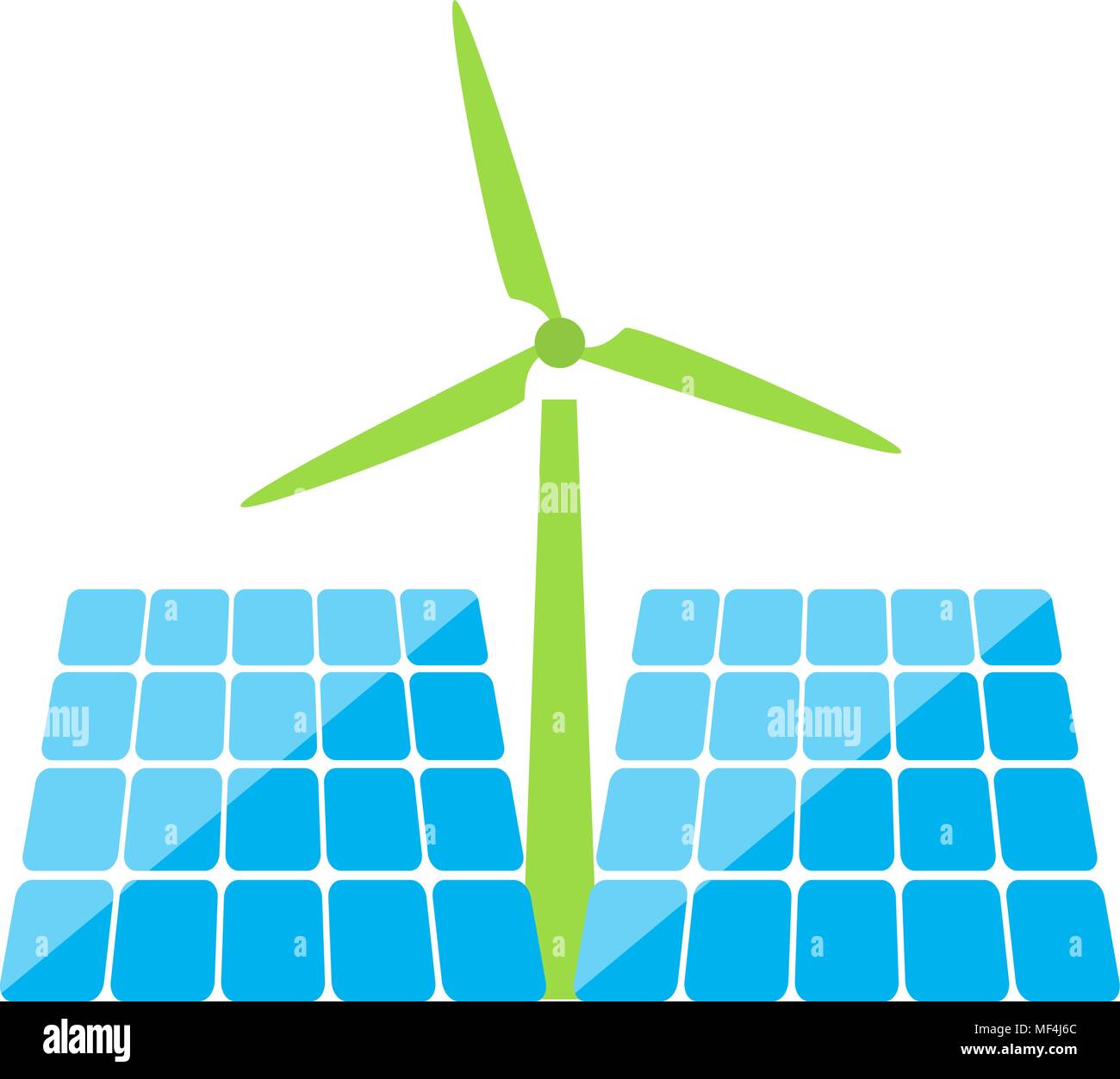 Solar panels and windmill of ecological energy on a white background ...