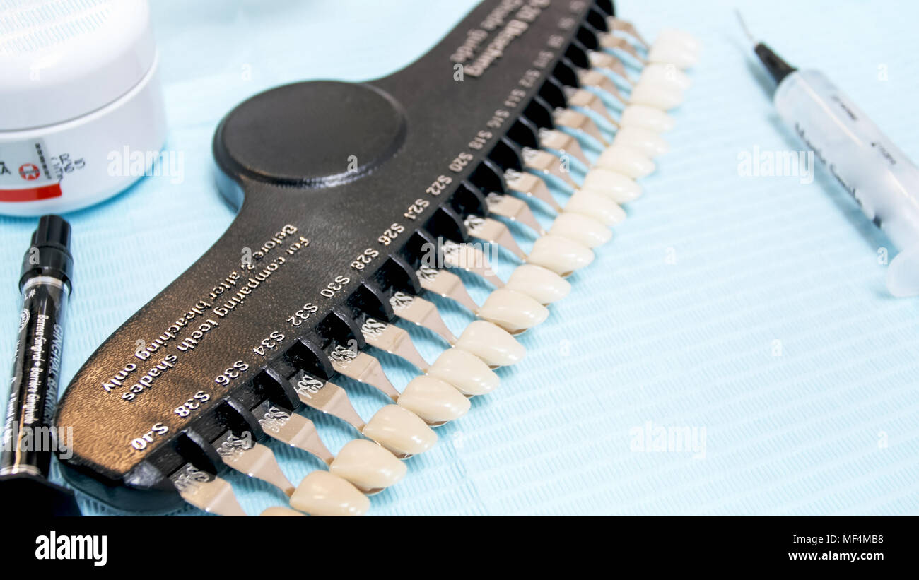 Closeup image of tone color sample for teeth Stock Photo - Alamy