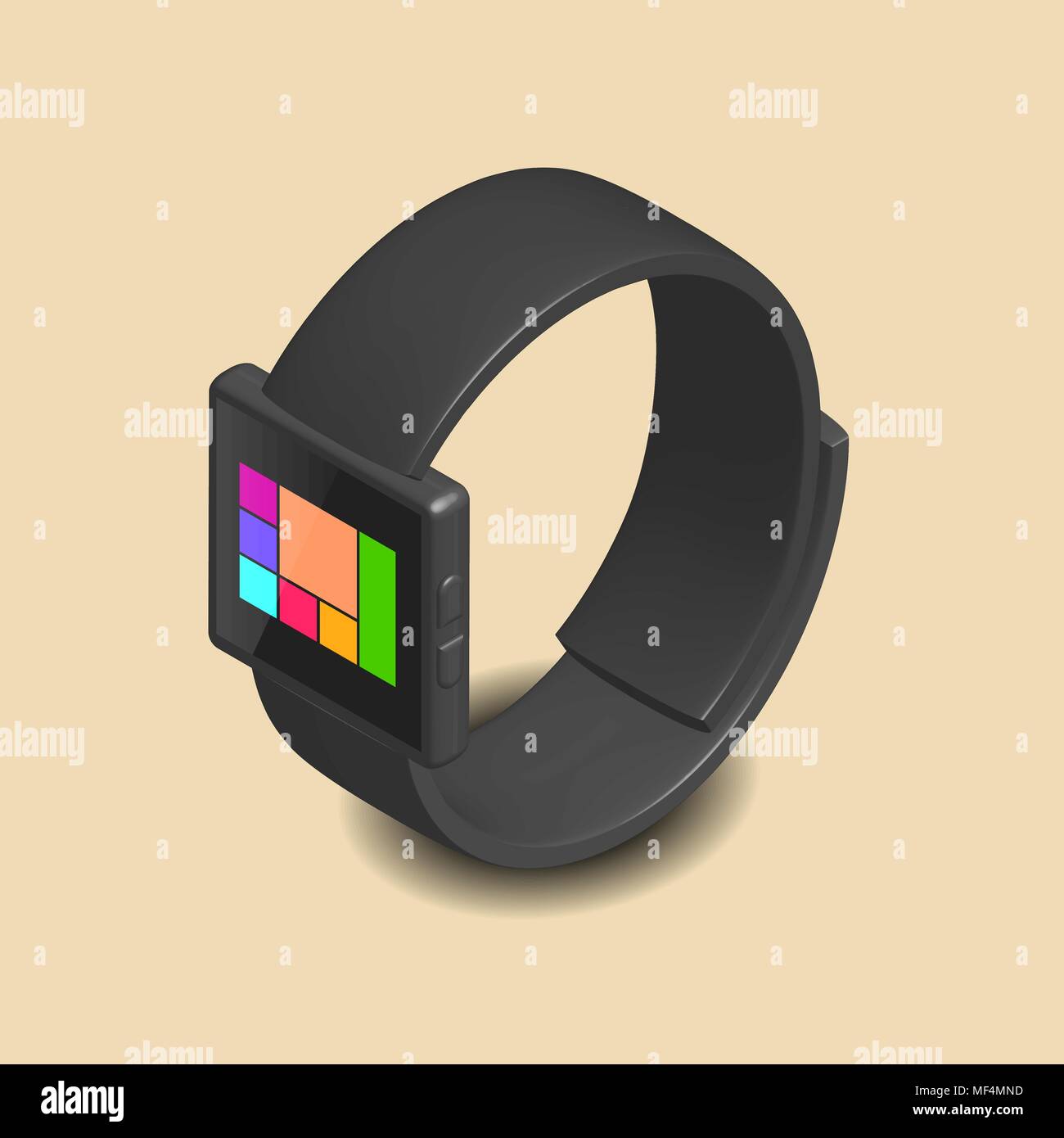 Realistic smart watche. Element design of digital devices. 3D isometric ...