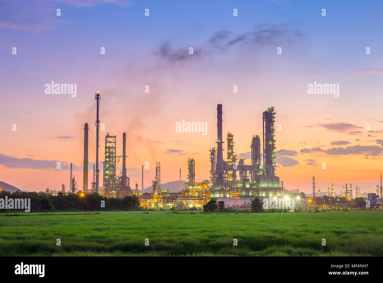 Refinery Sunset 27+ Thousand Chemical Plant Sunset Royalty Free
